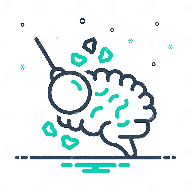 Mix Icon for Trauma, Brain and Mental Stock Vector - Illustration of ...