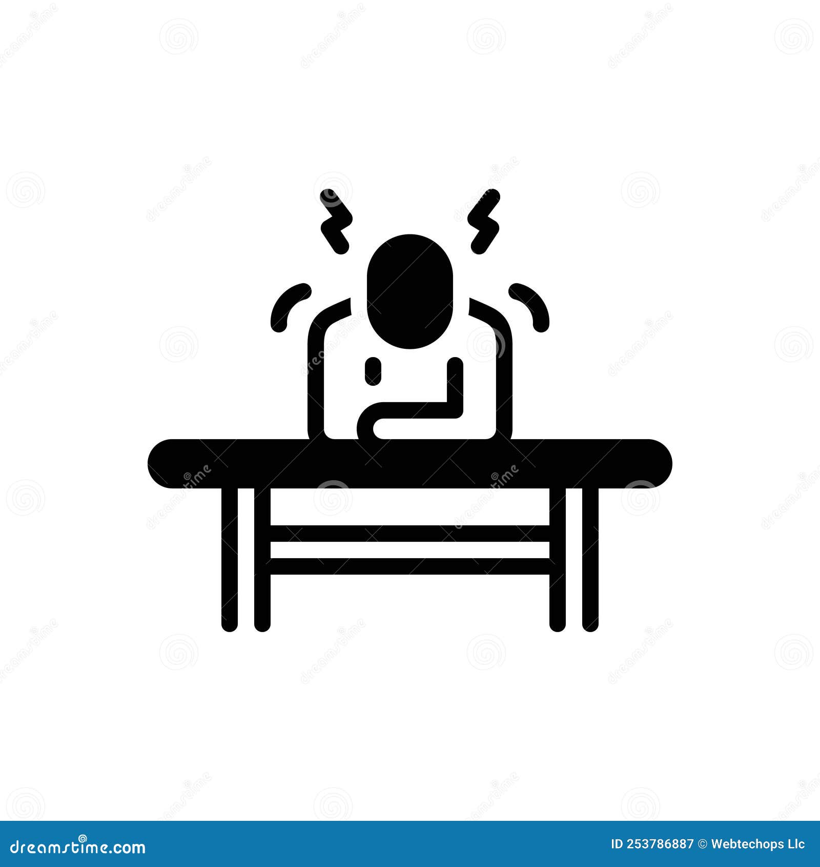 Black Solid Icon for Trauma, Depression and Injury Stock Illustration ...