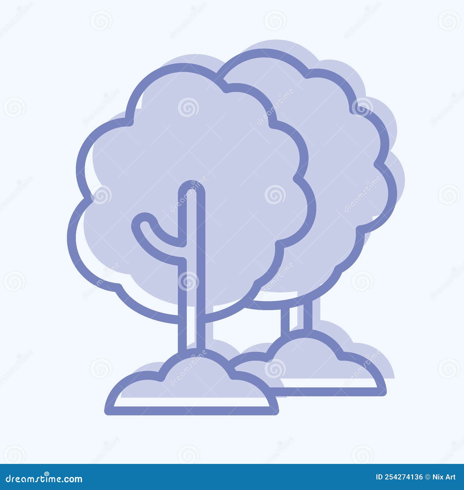 Icon Tree. Suitable for Garden Symbol. Two Tone Style. Simple Design ...