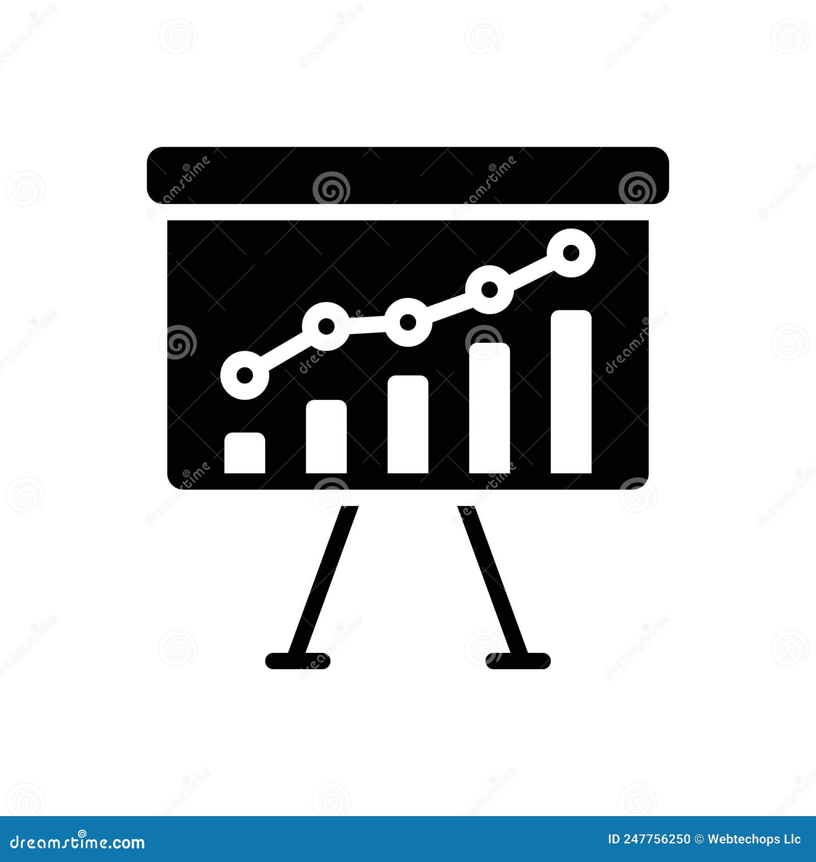 Black Solid Icon for Trend, Tendency and Financial Stock Vector ...