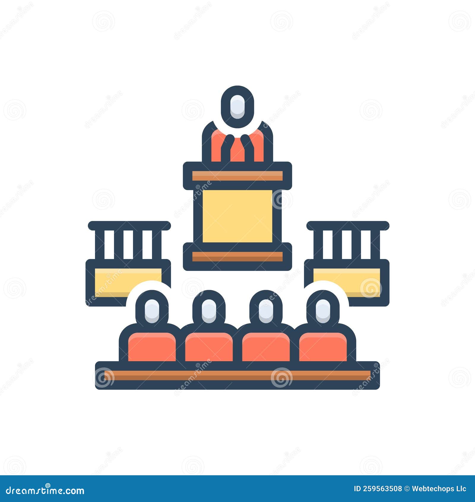 Color Illustration Icon for Tribunal, Court and Justice Stock ...