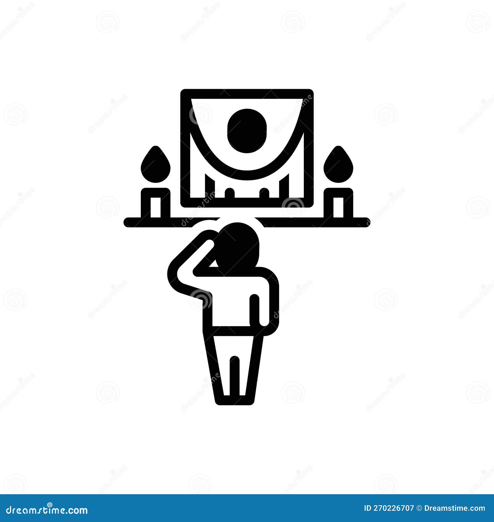 Black Solid Icon for Tribute, Homage and Memorial Stock Vector ...