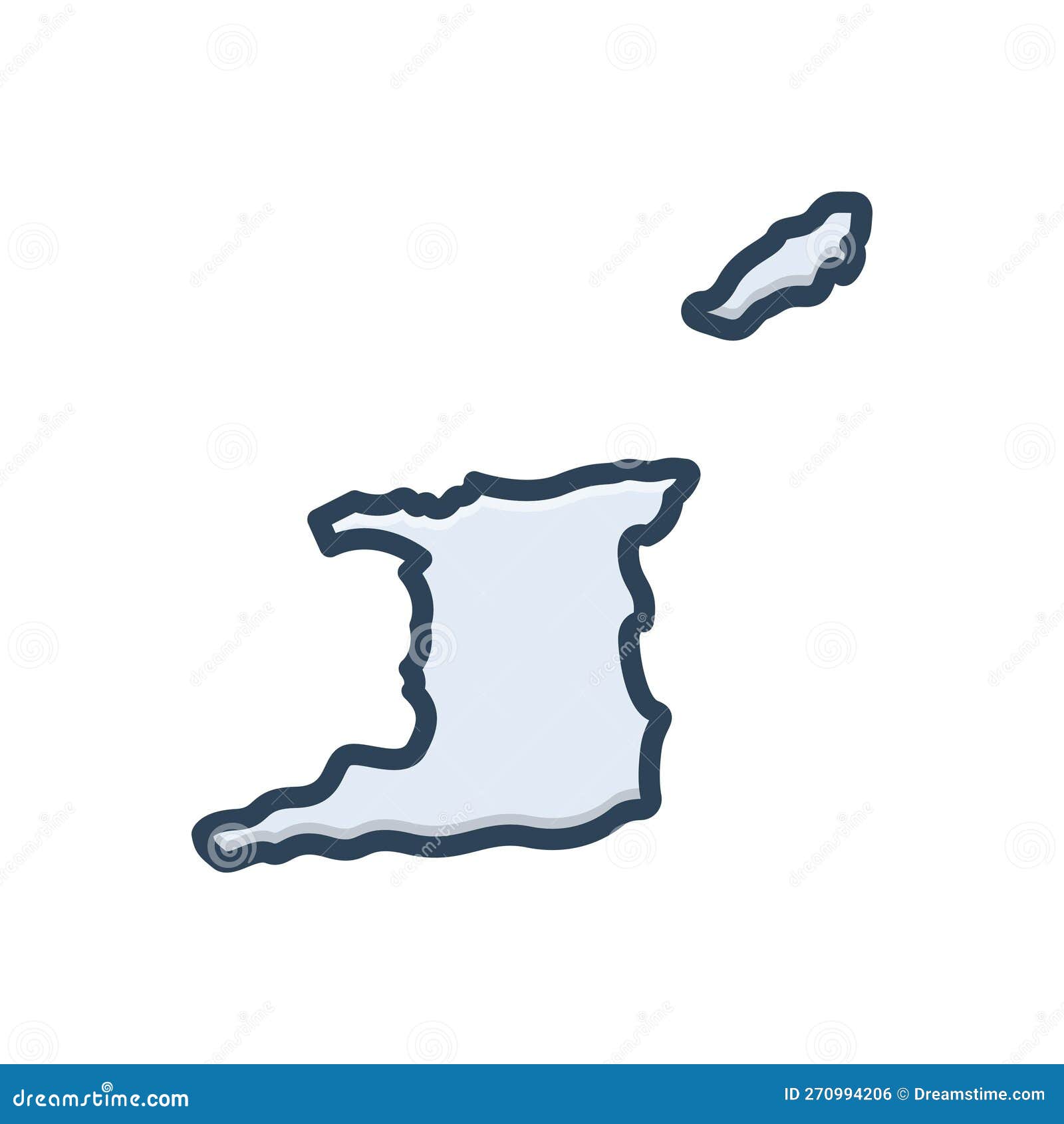 Political Map Of Trinidad & Tobago Isolated On Transparent Background ...