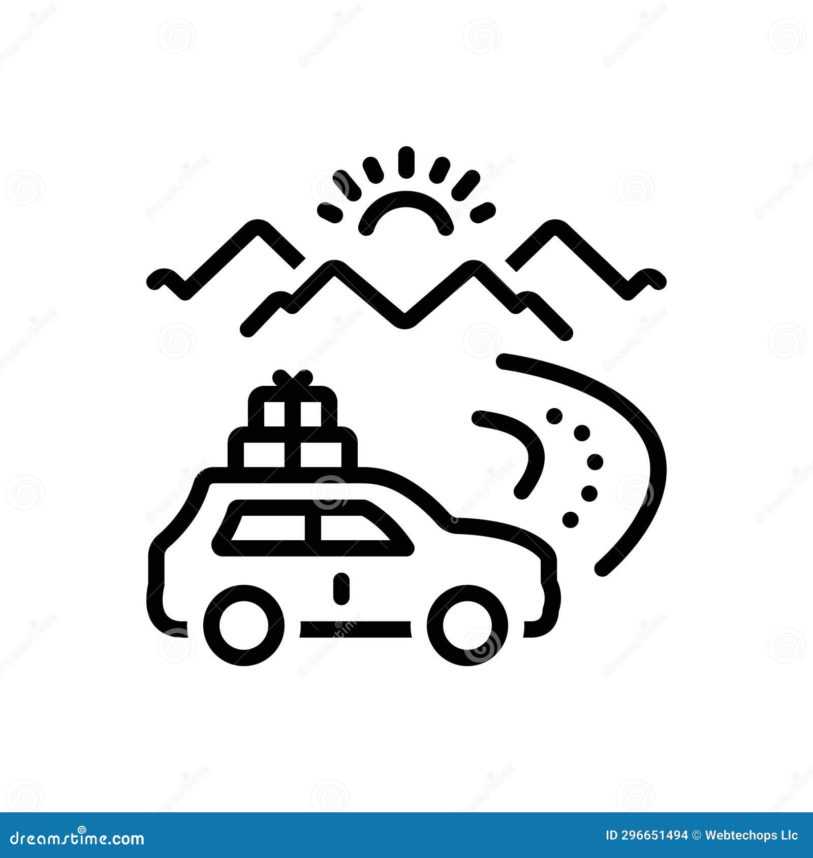 Black Line Icon for Trip, Travel and Route Stock Vector - Illustration ...