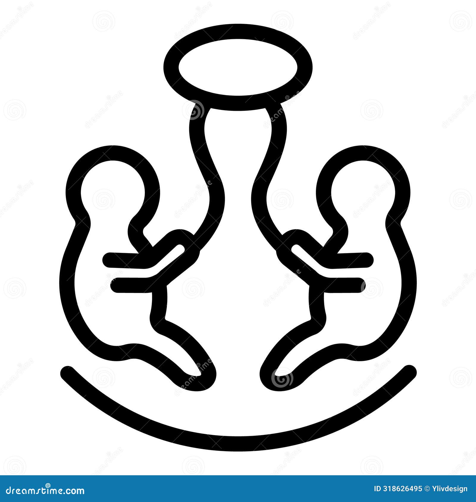 Icon of Triplets in a Cradle with Pacifier Above Stock Illustration ...