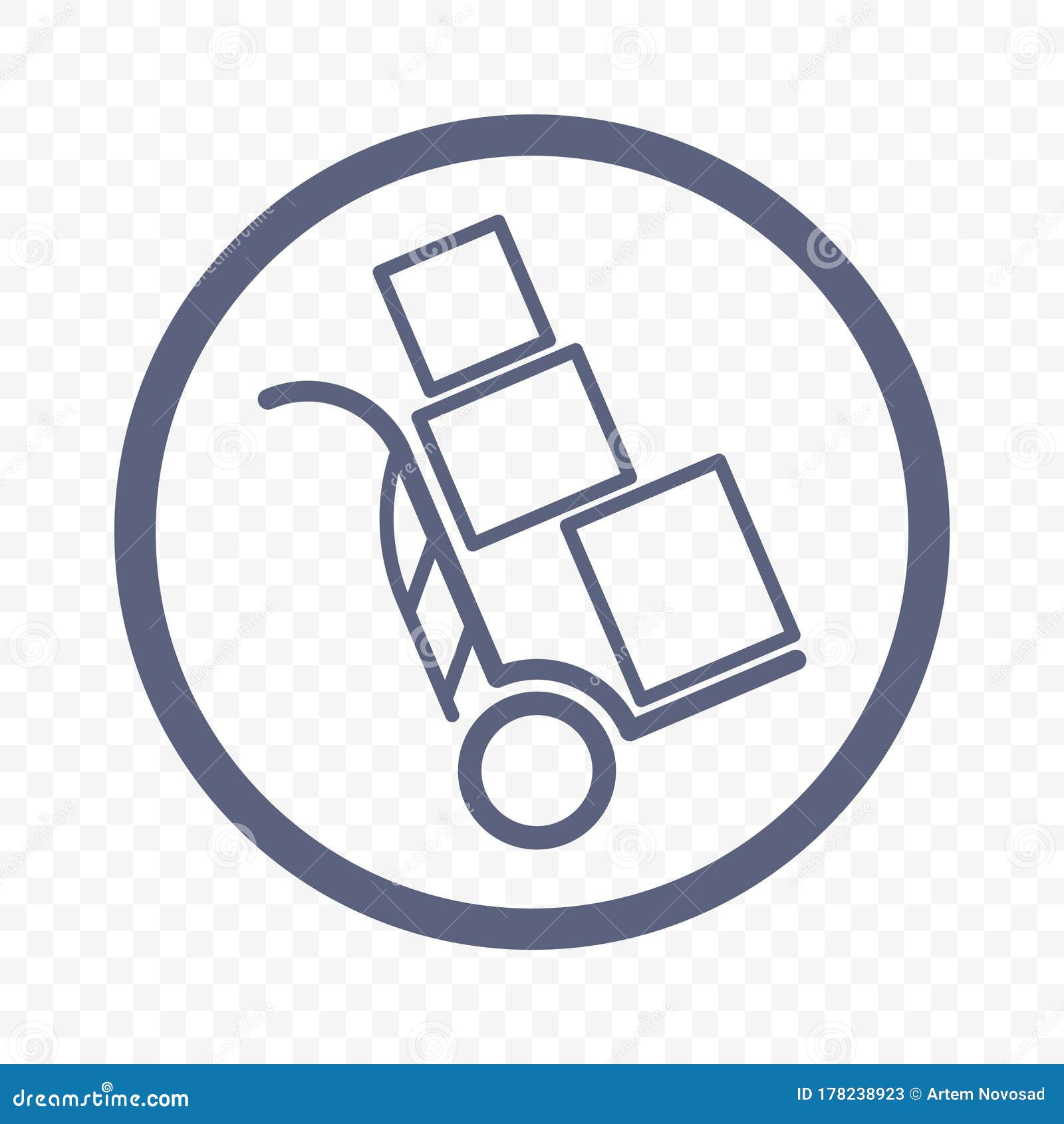 Icon Trolley With Cargo. A Simple Linear Image Of A Two-wheeled Trolley ...