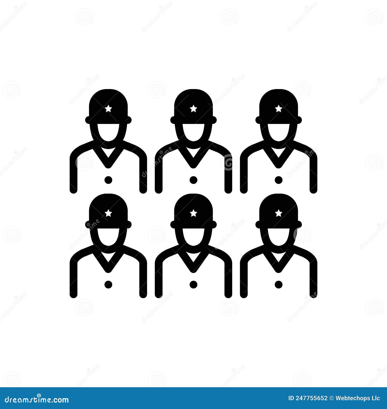 Black Solid Icon for Troop, Soldiers and Army Stock Vector ...