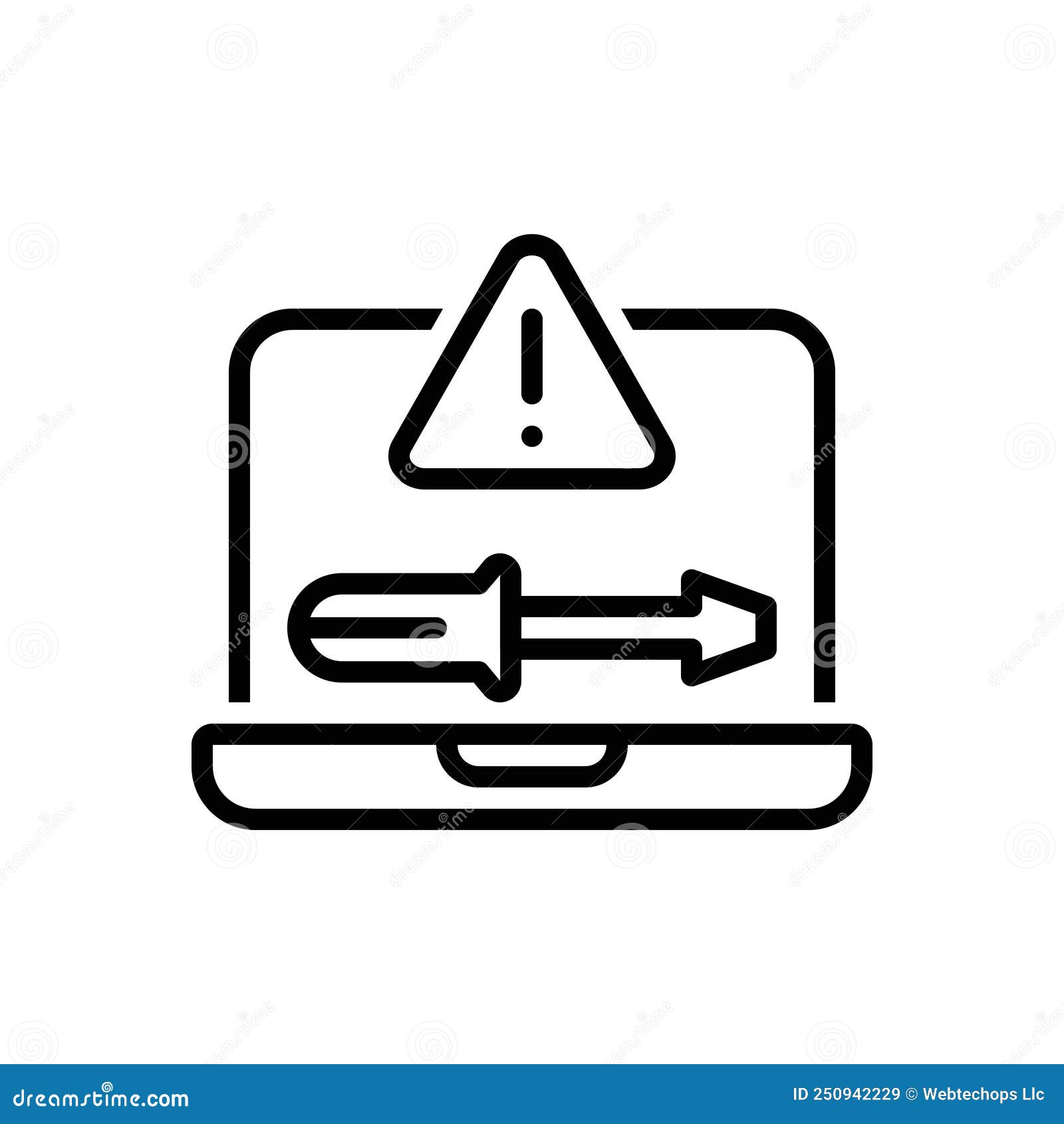 Black Line Icon for Troubleshooting, Fix and Repair Stock Vector ...