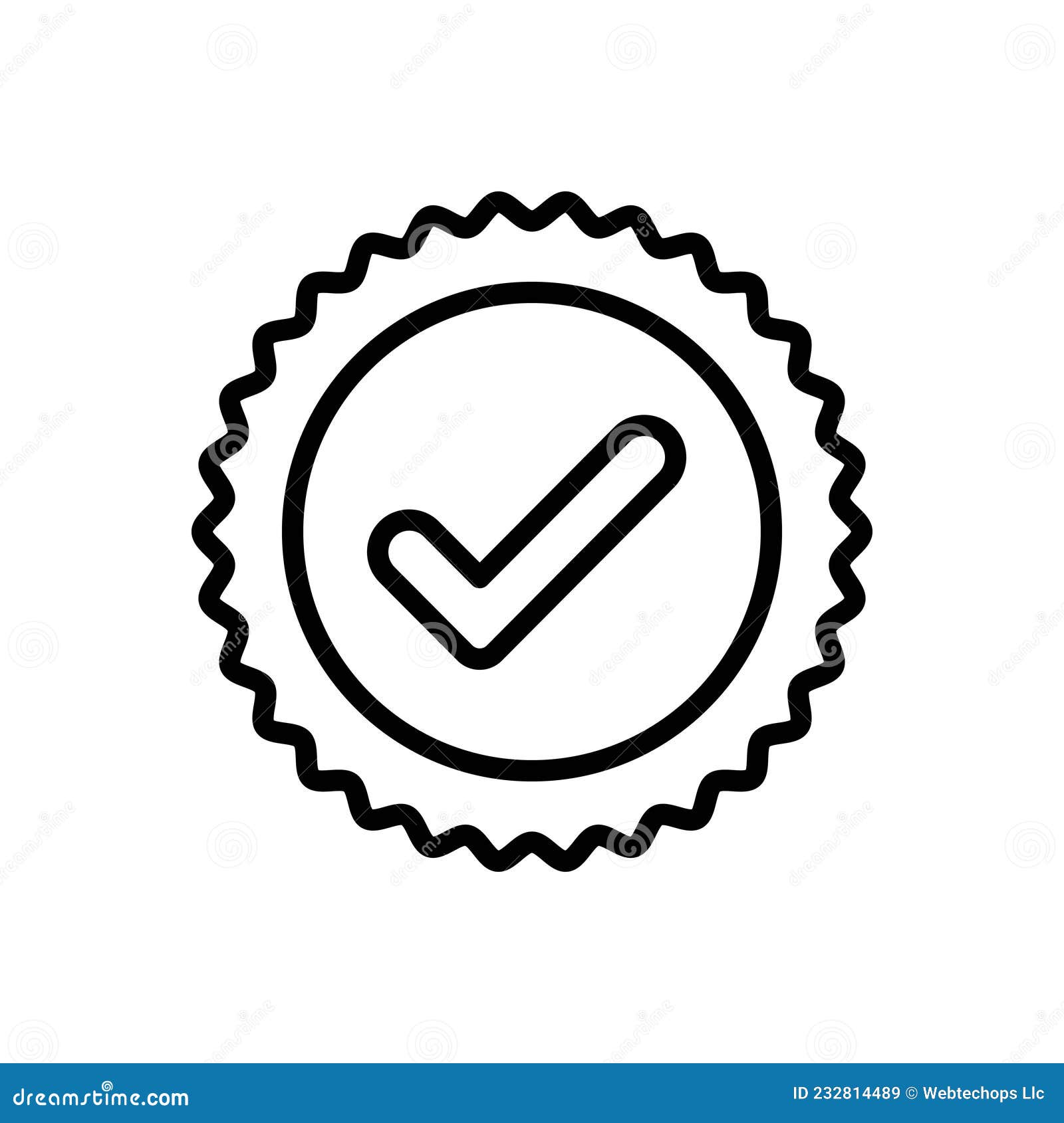 Black Line Icon for True, Correct and Right Stock Vector - Illustration ...