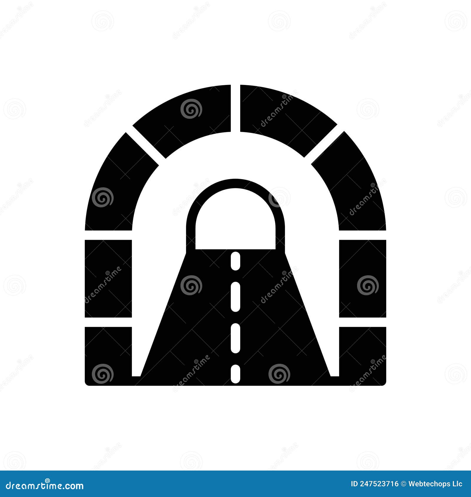 Black Solid Icon for Tunnel, Underpass and Subway Stock Vector ...