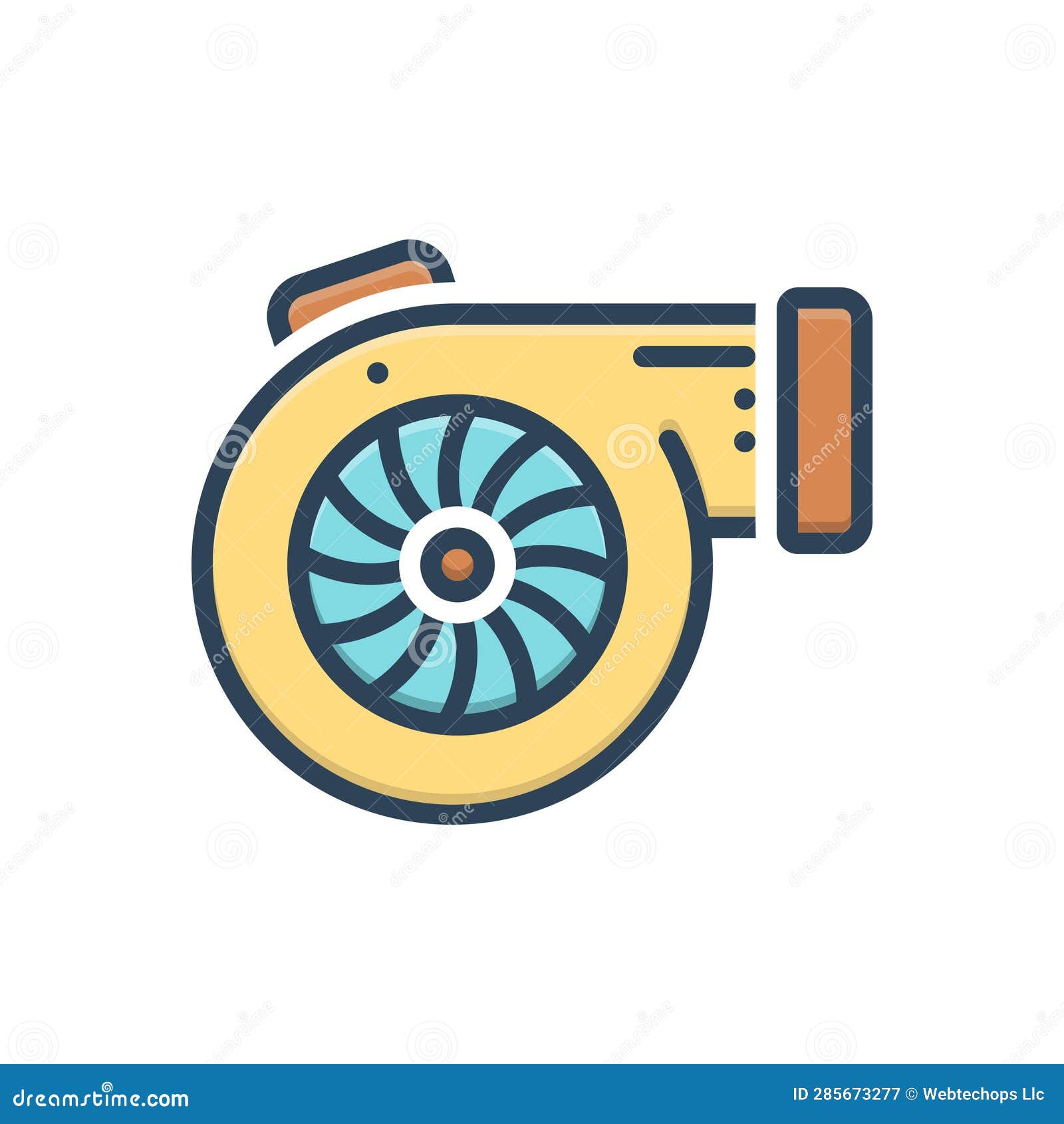 Color Illustration Icon for Turbo, Turbocharger and Machine Stock ...
