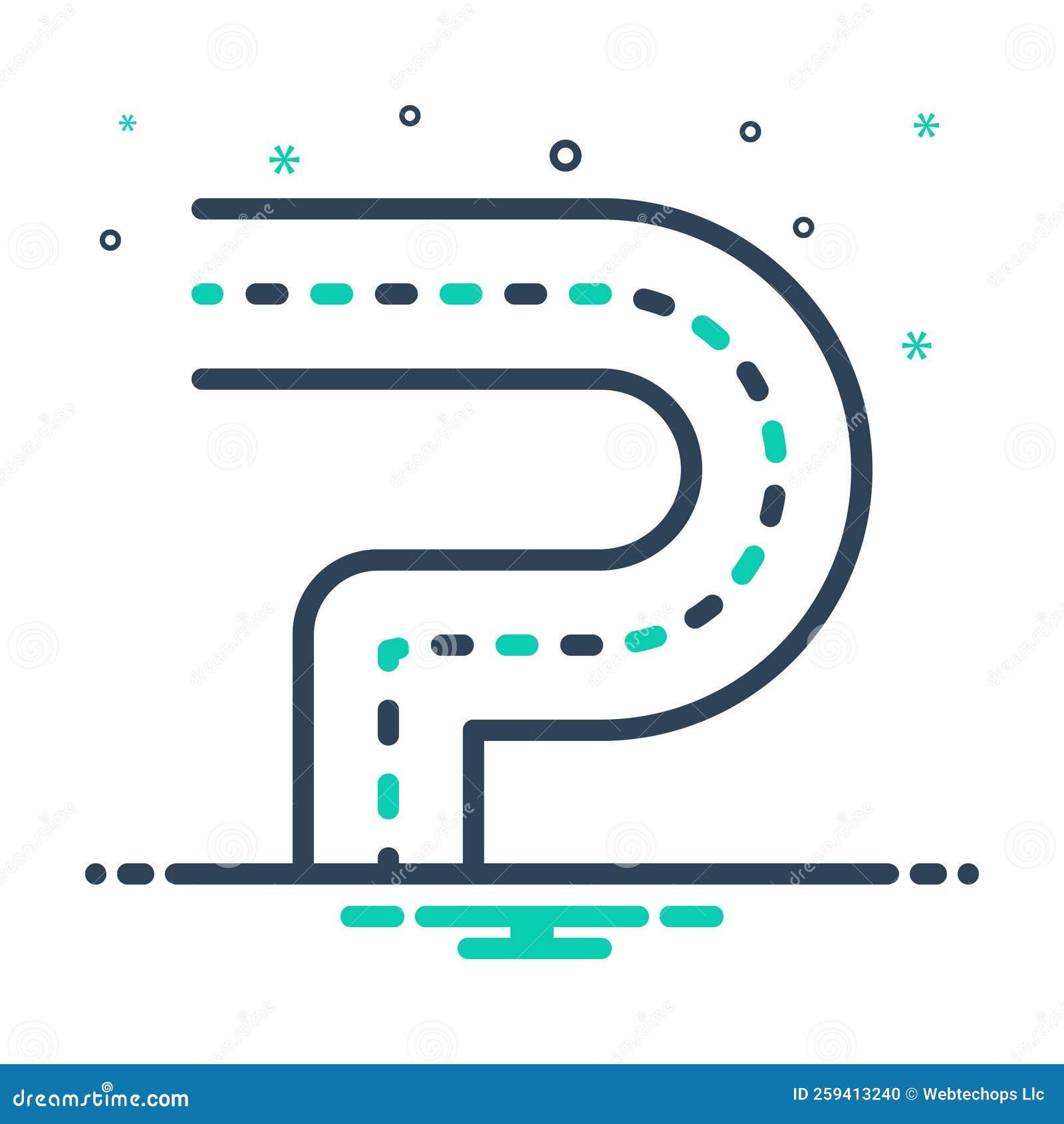 Mix Icon for Turning, Diversion and Bends Stock Vector - Illustration ...