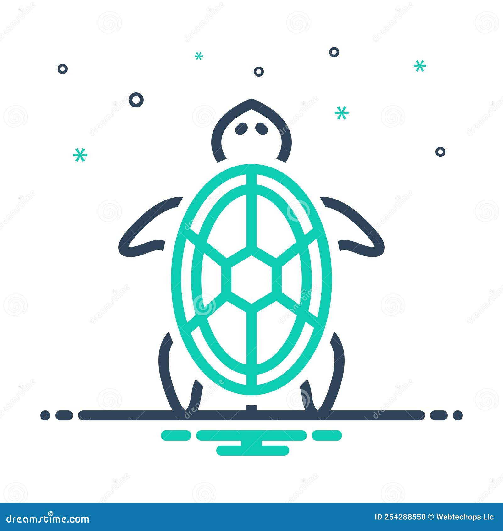 Mix Icon for Turtle, Amphibious and Animal Stock Vector - Illustration ...