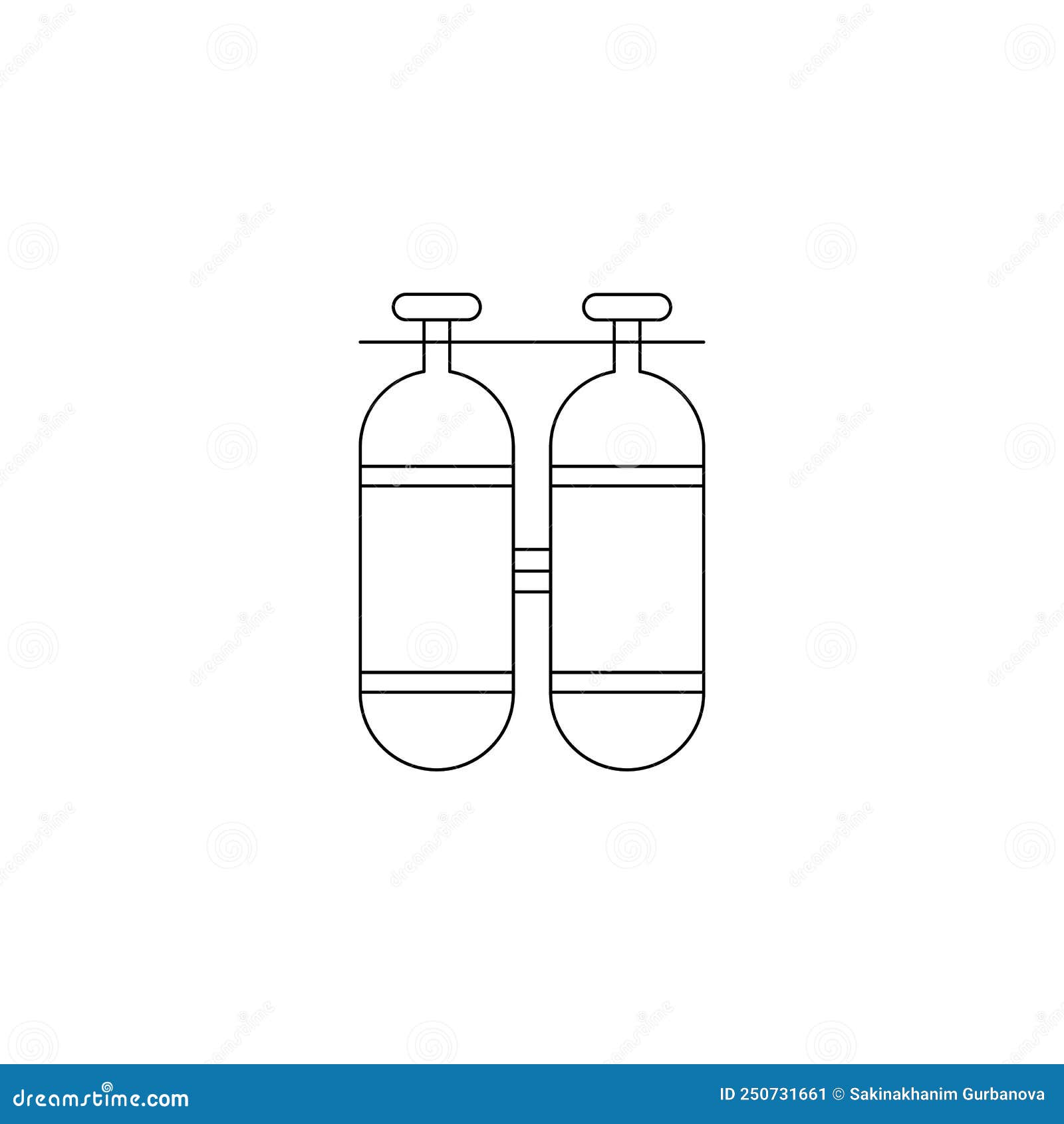 Icon of Two Diving Cylinders Icon Line Stock Vector - Illustration of ...