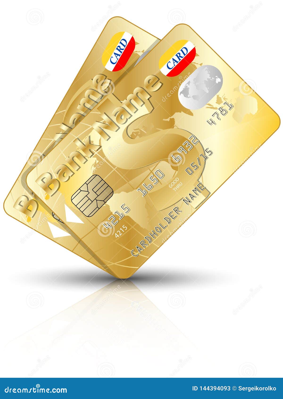 Icon of a Two Gold Credit Cards Stock Vector - Illustration of gold ...