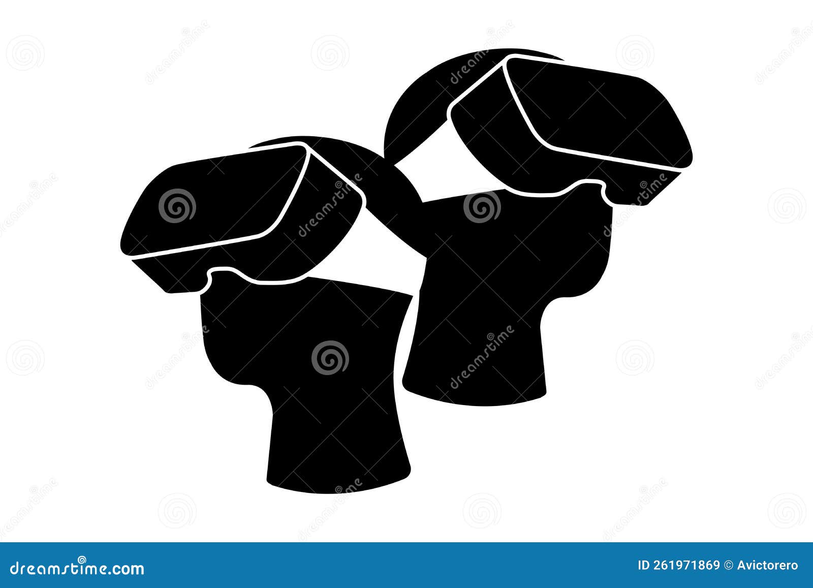 Icon of Two Human Heads with Virtual Reality Headset Stock Illustration ...