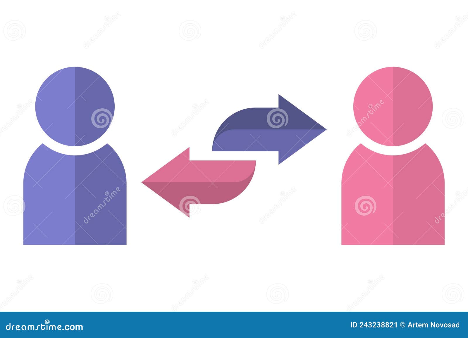 Icon of Two People and an Exchange Arrow between Them. a Simple Image ...