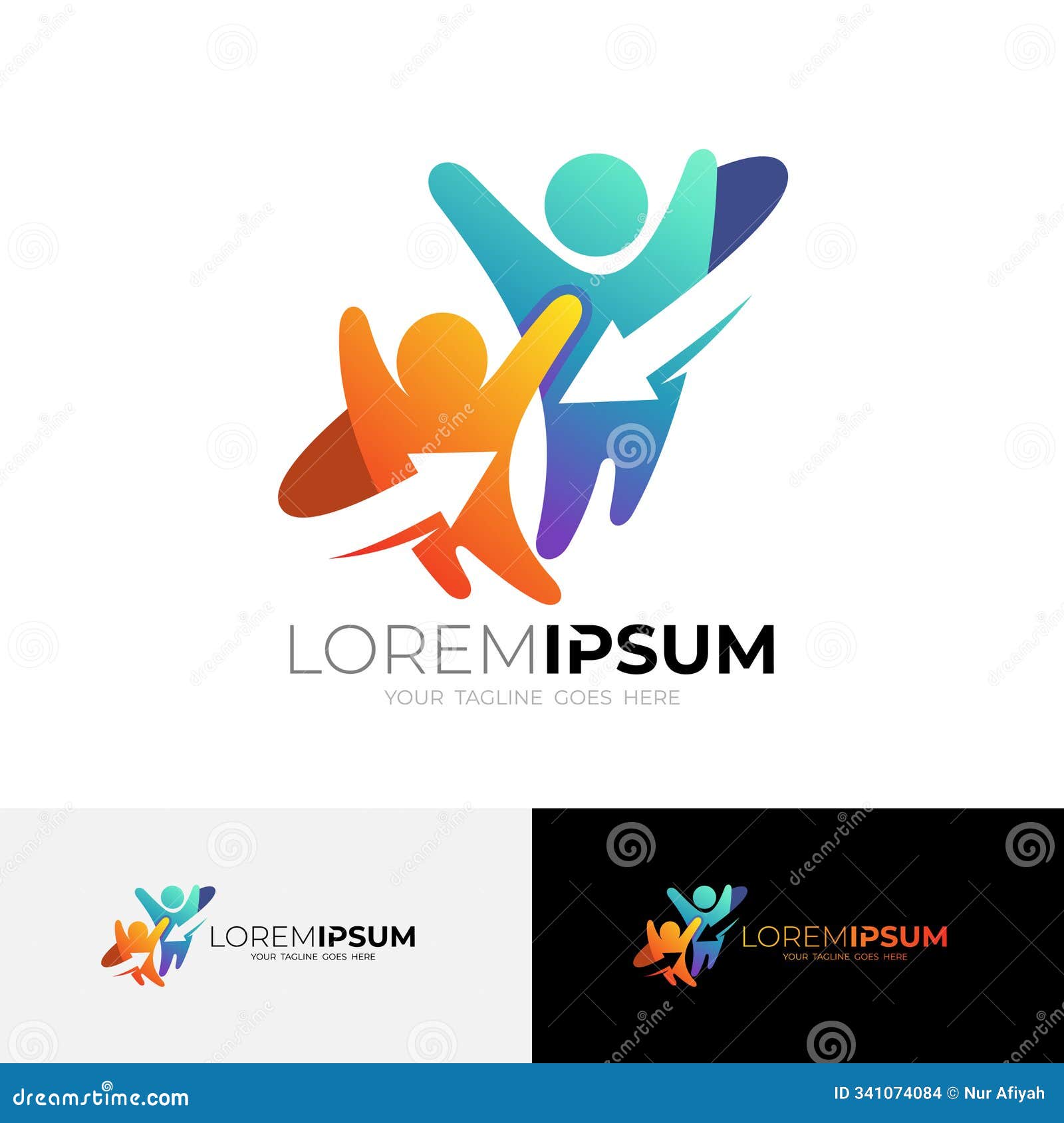 Icon of Two People Jumping and Combined with Arrows Stock Vector ...