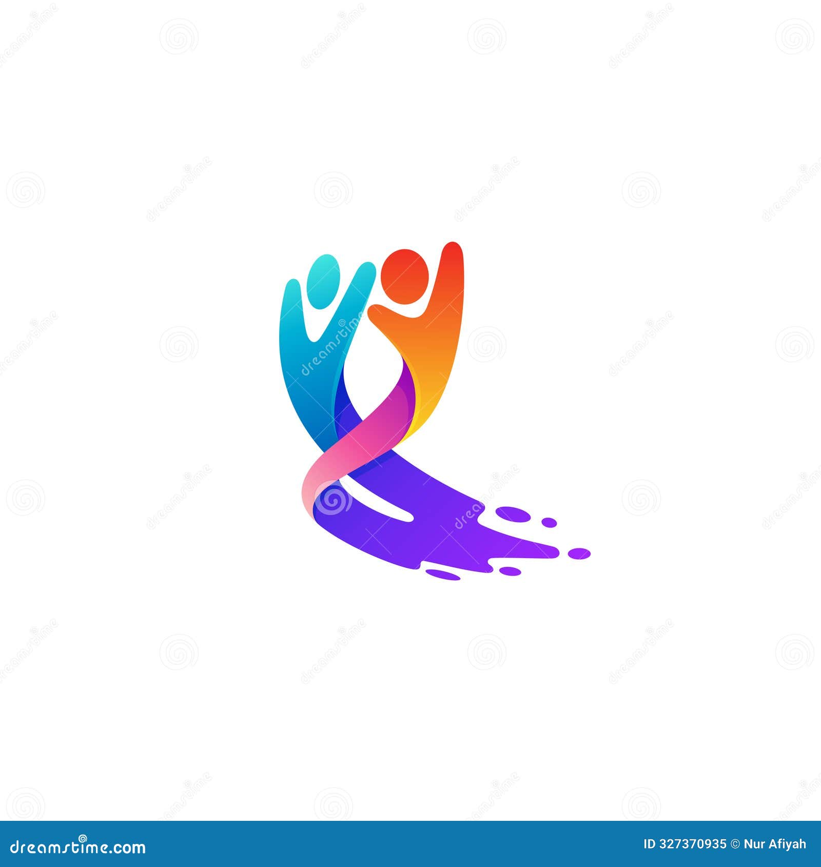 Icon of Two People Standing, Affection Logo, Colorful Style Stock ...