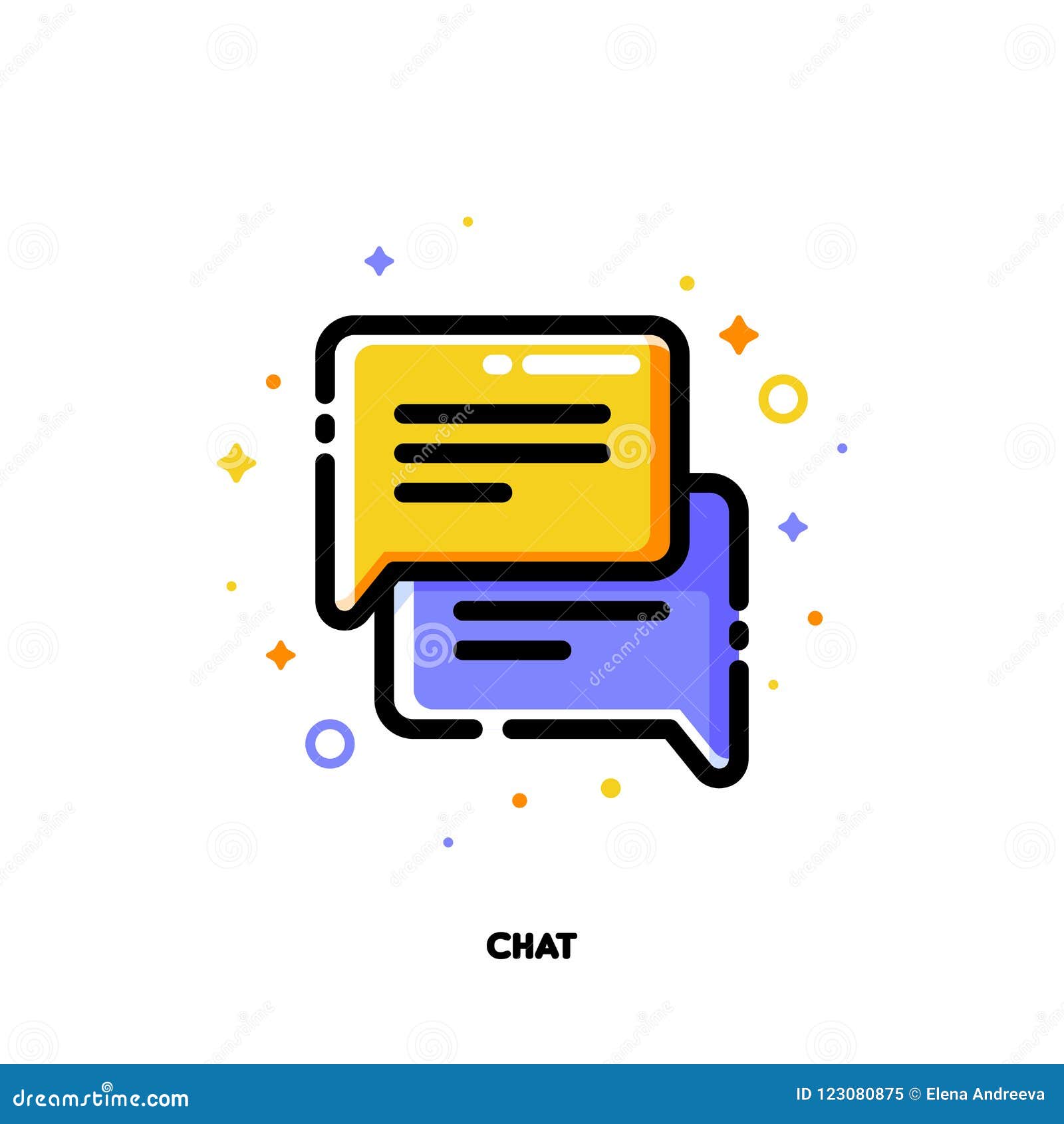 Icon of Two Speech Bubbles for Help Chat and Customer Support Stock ...