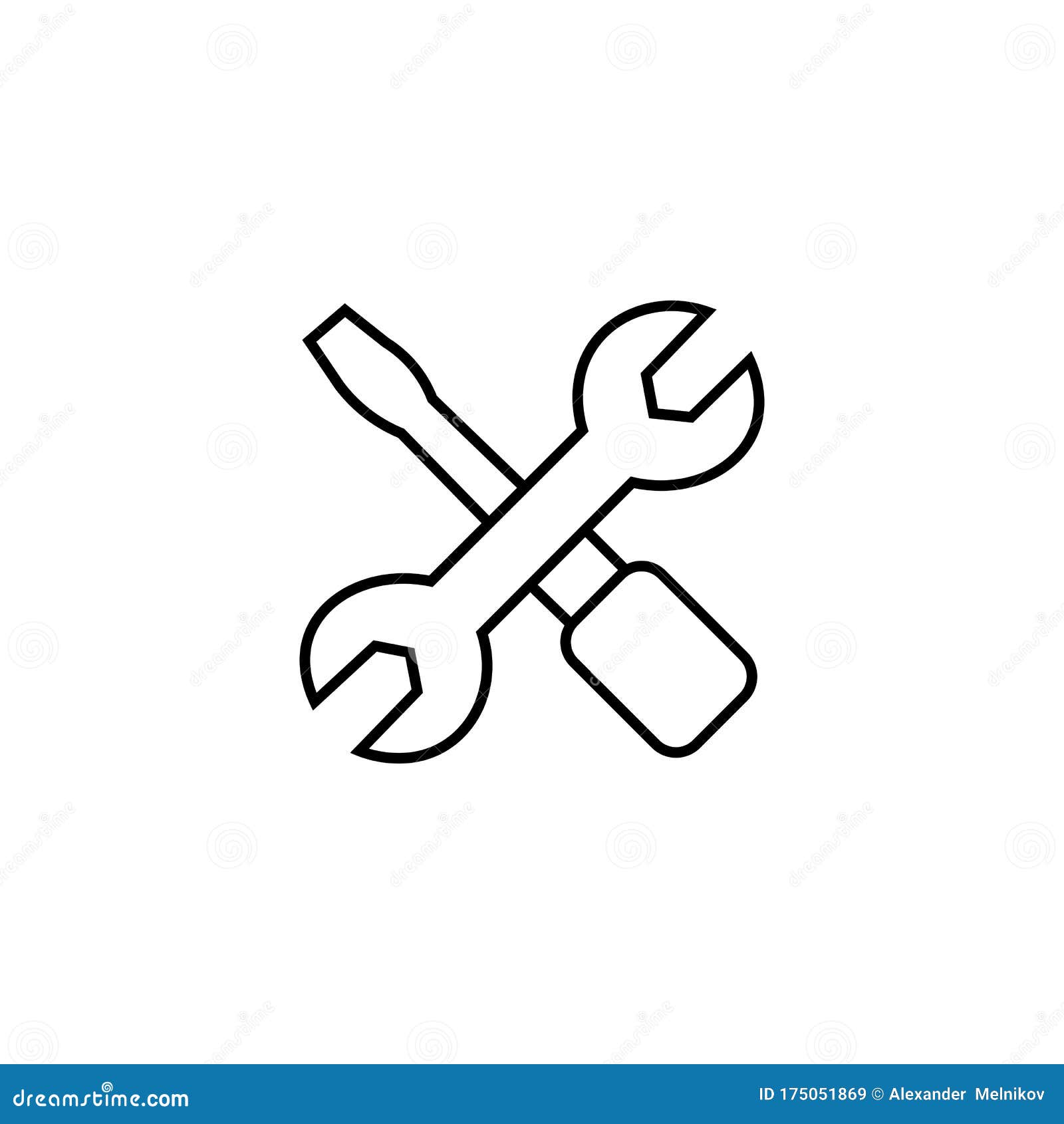 Icon of Two Tools. Vector Illustration Eps 10 Stock Illustration ...