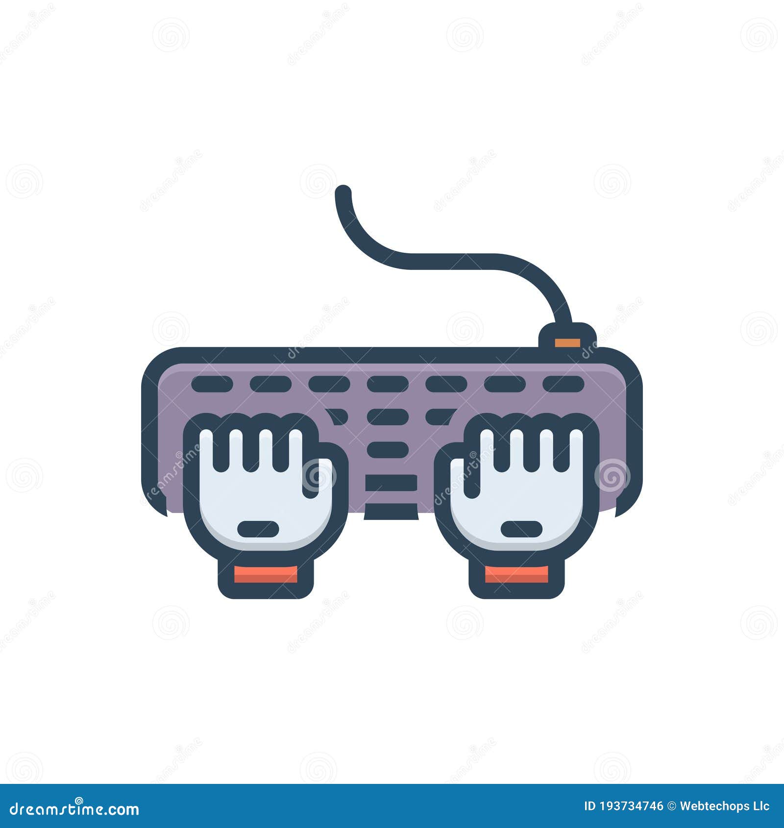 Color Illustration Icon for Type, Hands and Typing Stock Illustration ...