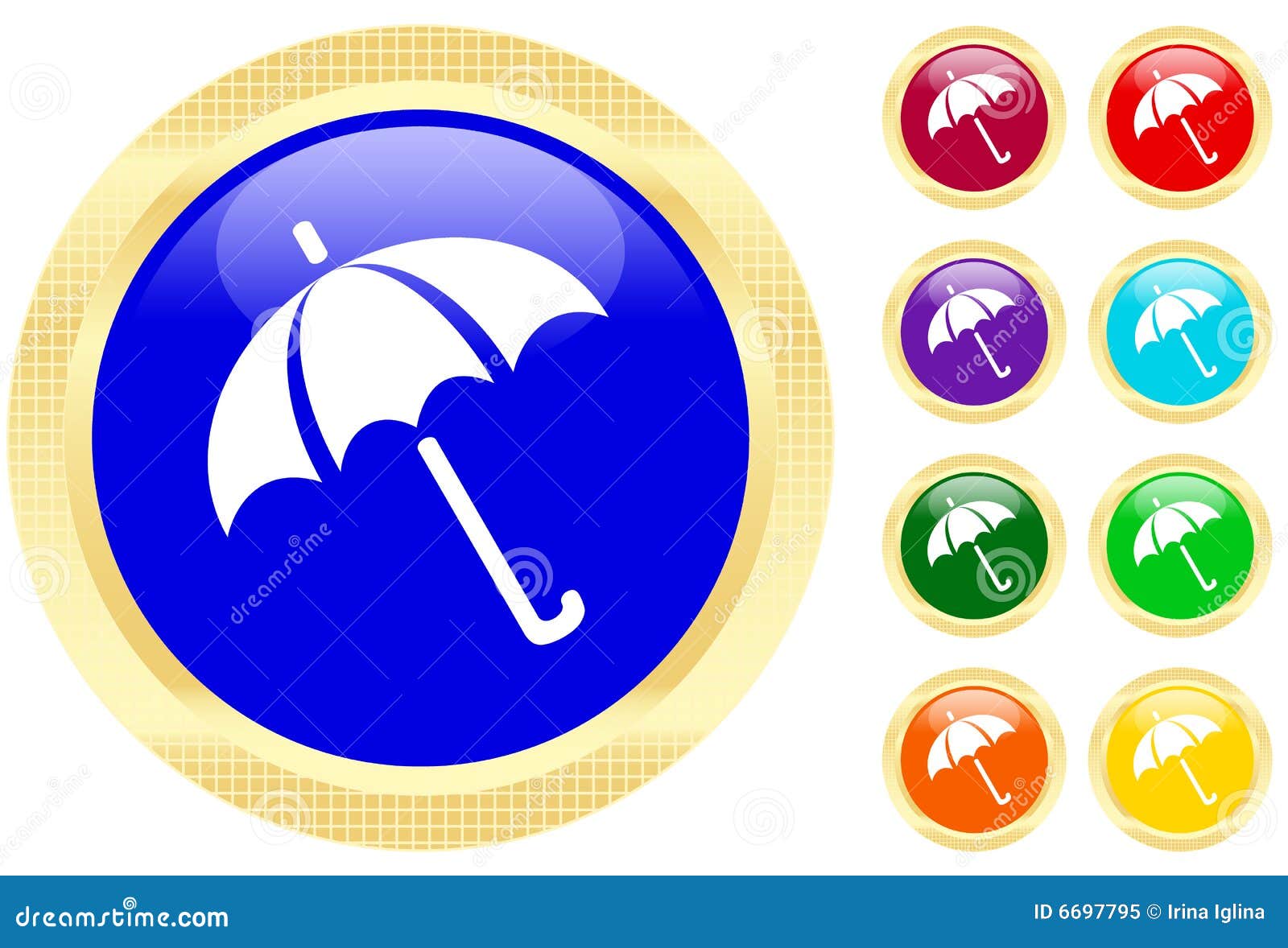 Icon of umbrella stock vector. Illustration of menu, bright - 6697795