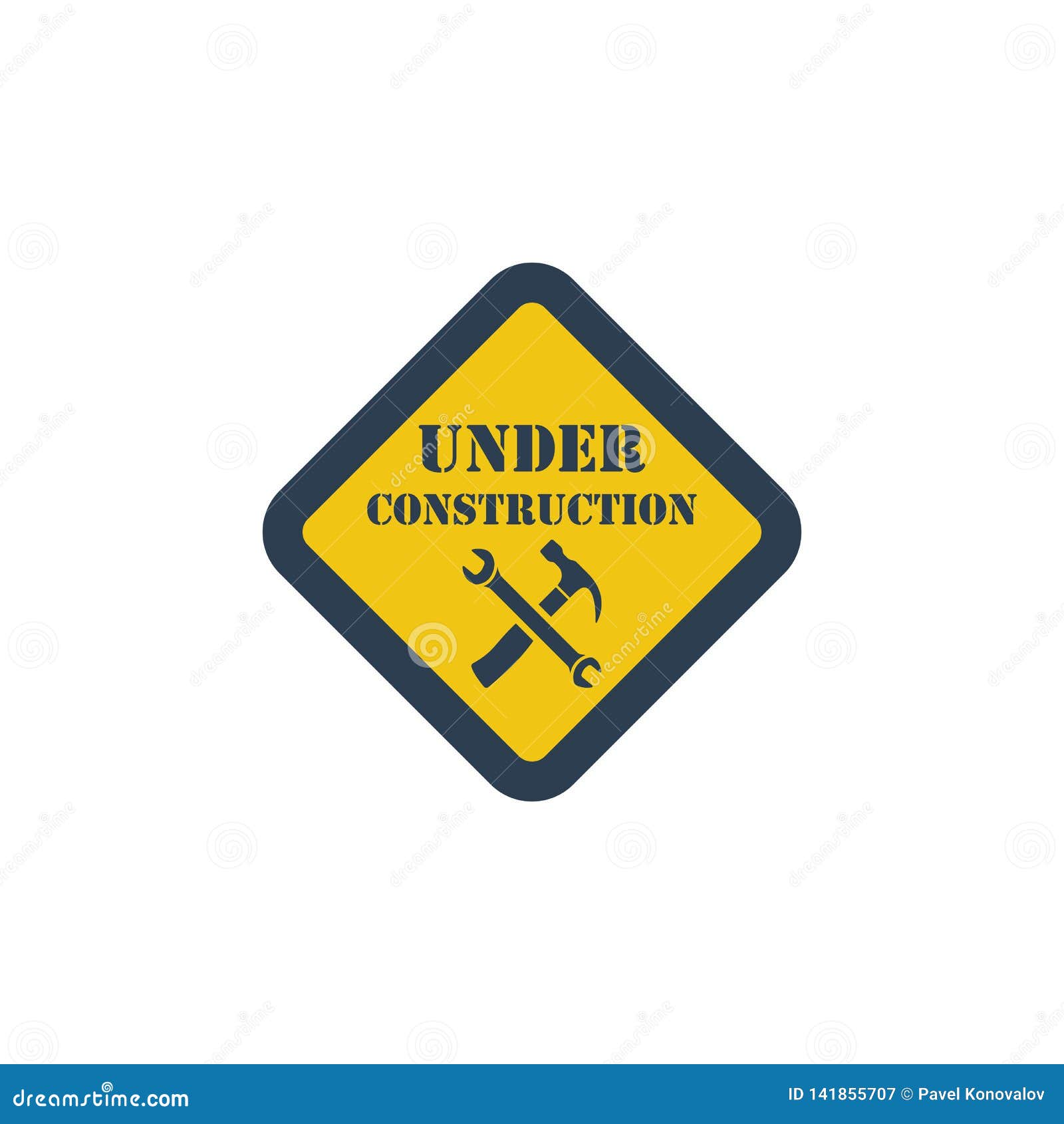 Icon of Under construction stock vector. Illustration of icon - 141855707