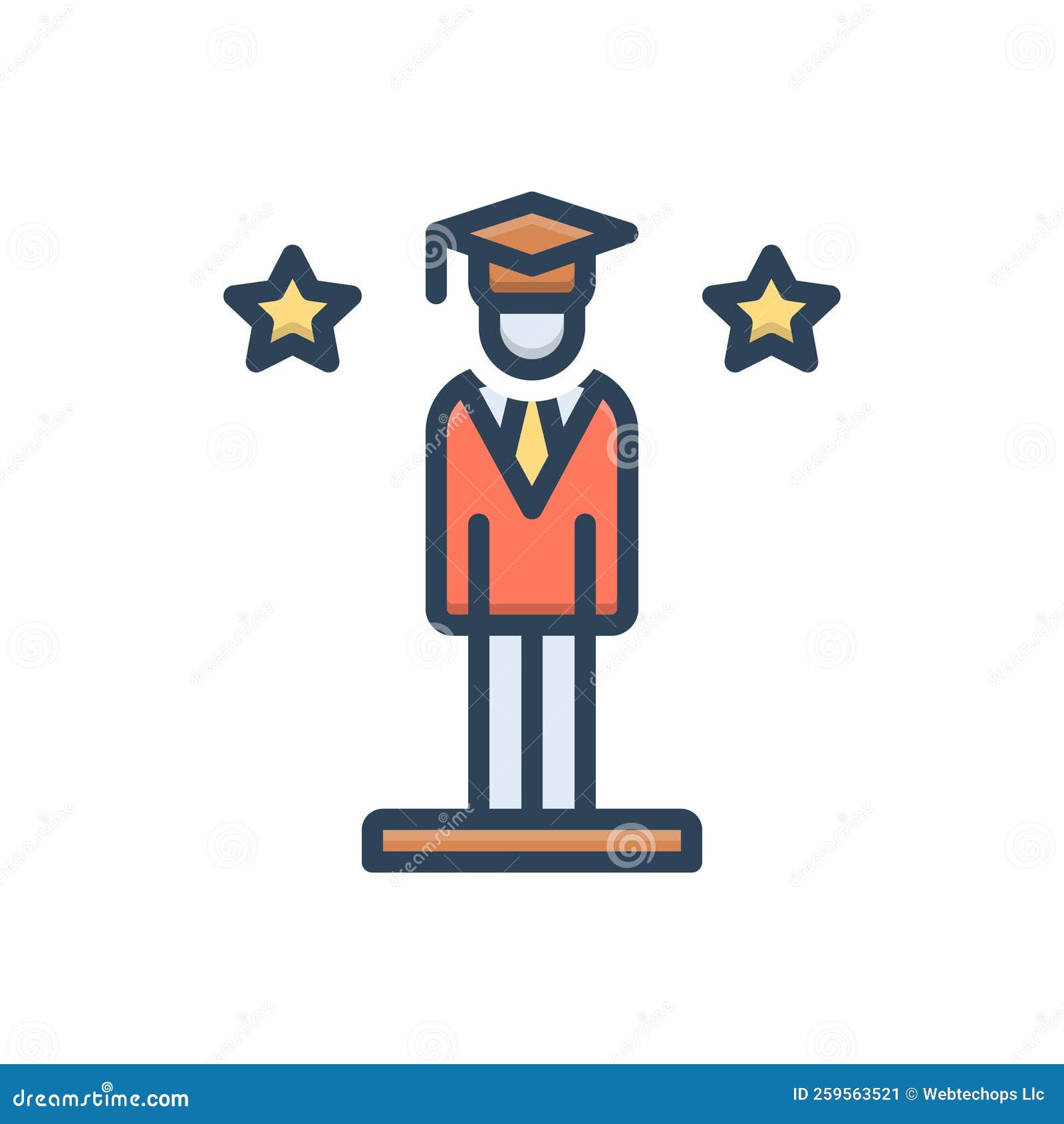 Color Illustration Icon for Undergraduate, Bachelor and Student Stock ...