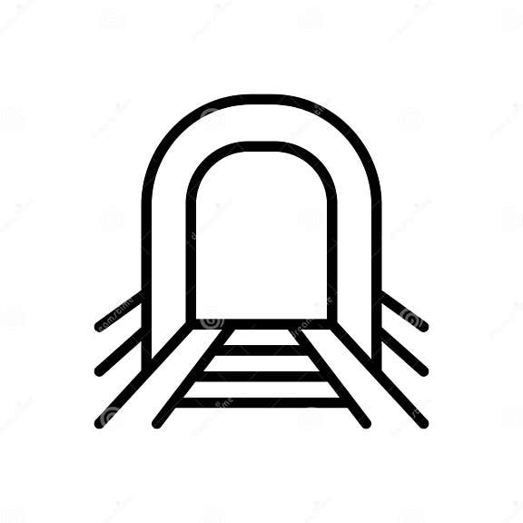 Black Line Icon for Underground, Subterranean and Road Stock Vector ...