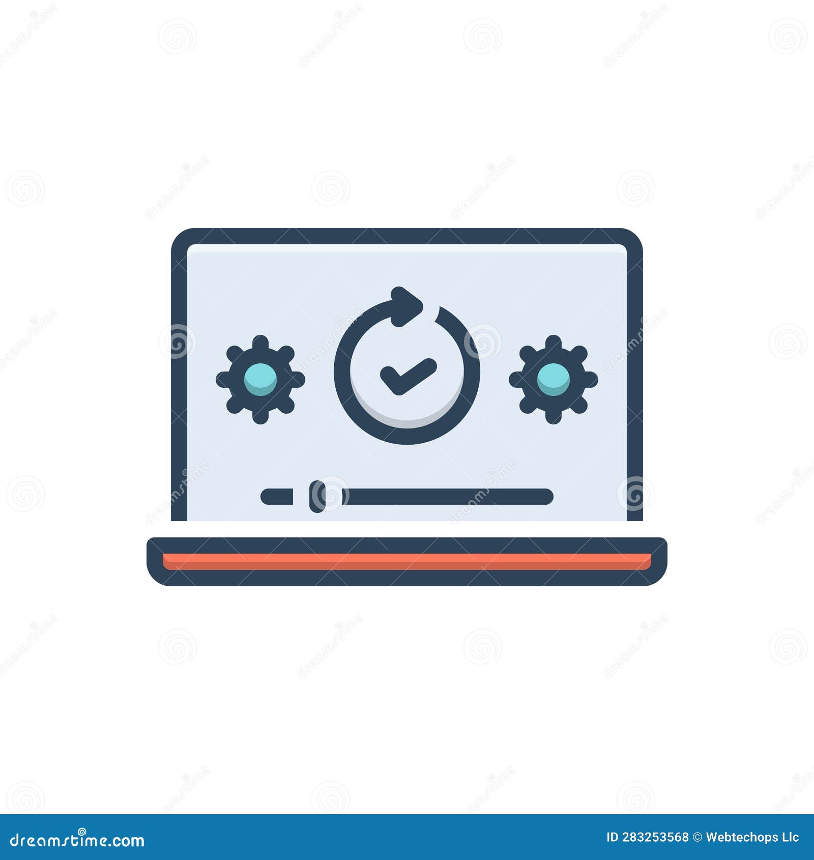 System Updated On Laptop Screen Concept With Check Mark Symbol. Status ...