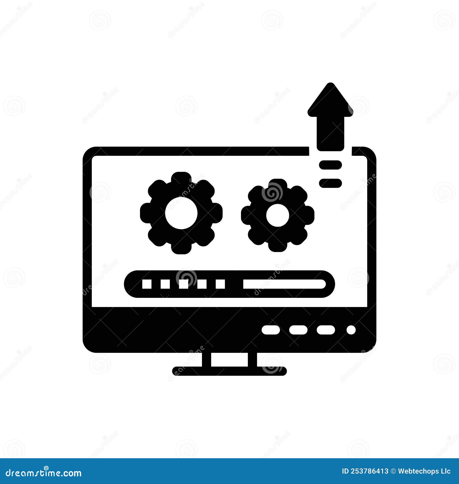 Black Solid Icon for Upgrading, Update and Progress Stock Illustration ...