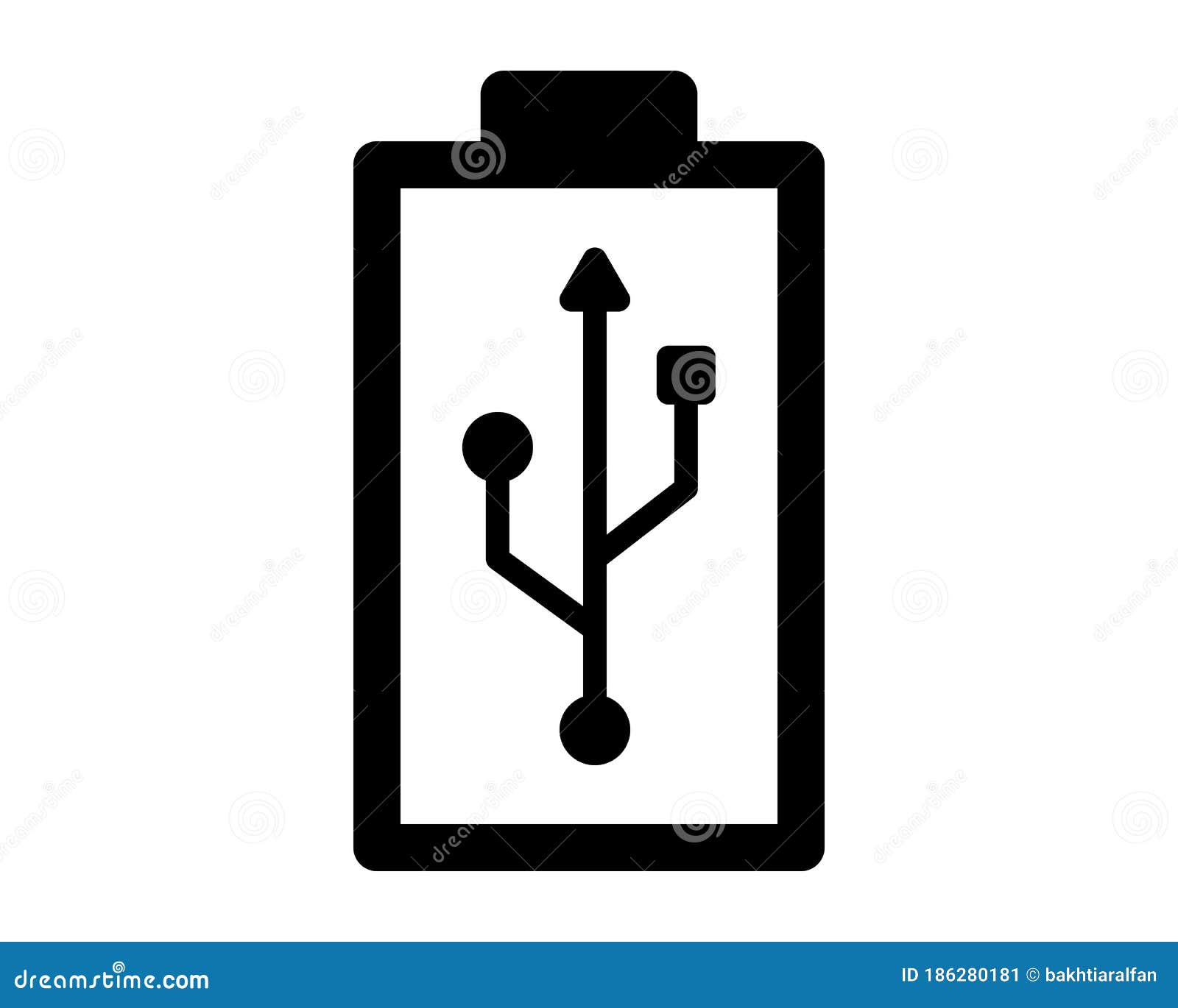 USB Charging Energy Icon Vector Stock Vector - Illustration of micro ...