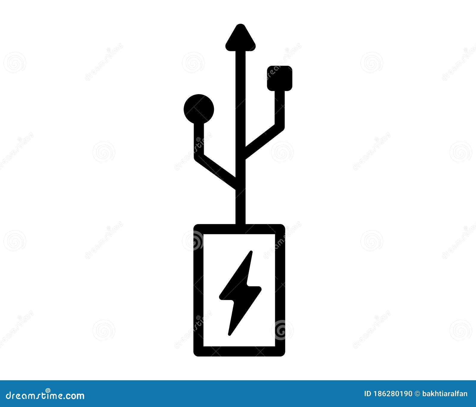 USB Charging Energy Icon Vector Stock Vector - Illustration of charge ...