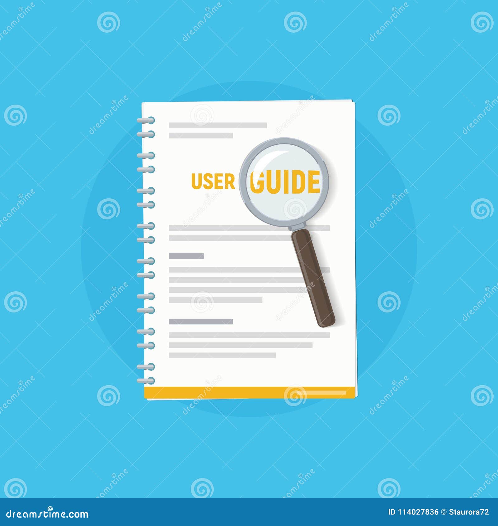Icon User Guide with Magnifying Glass. User Manual Stock Vector ...