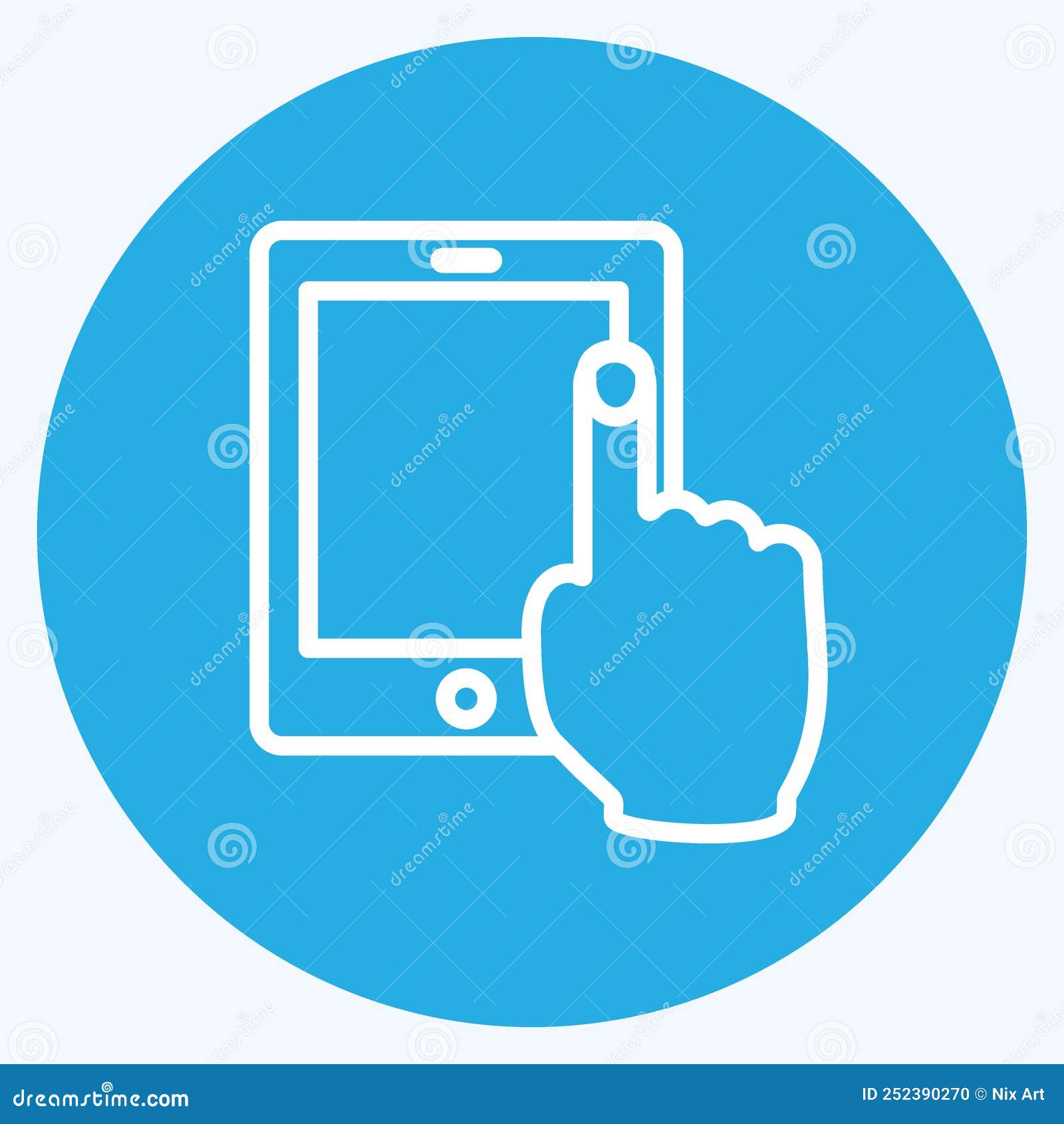 Icon Using Touch Device. Suitable for Hand Actions Symbol. Blue Eyes ...