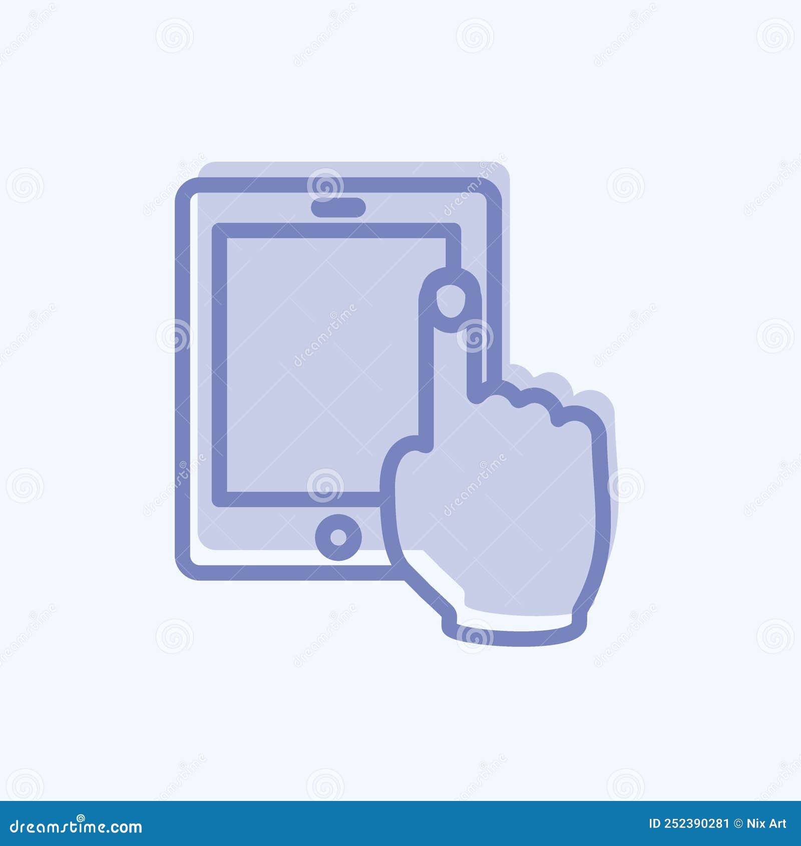 Icon Using Touch Device. Suitable for Hand Actions Symbol. Two Tone ...