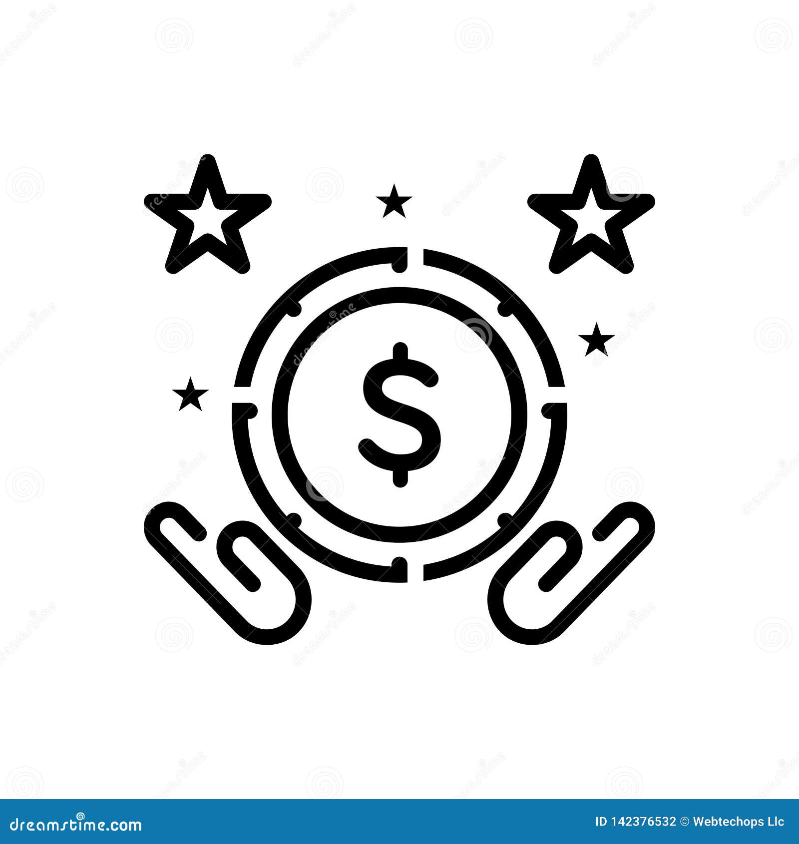 Black Line Icon for Value, Price and Cost Stock Vector - Illustration ...