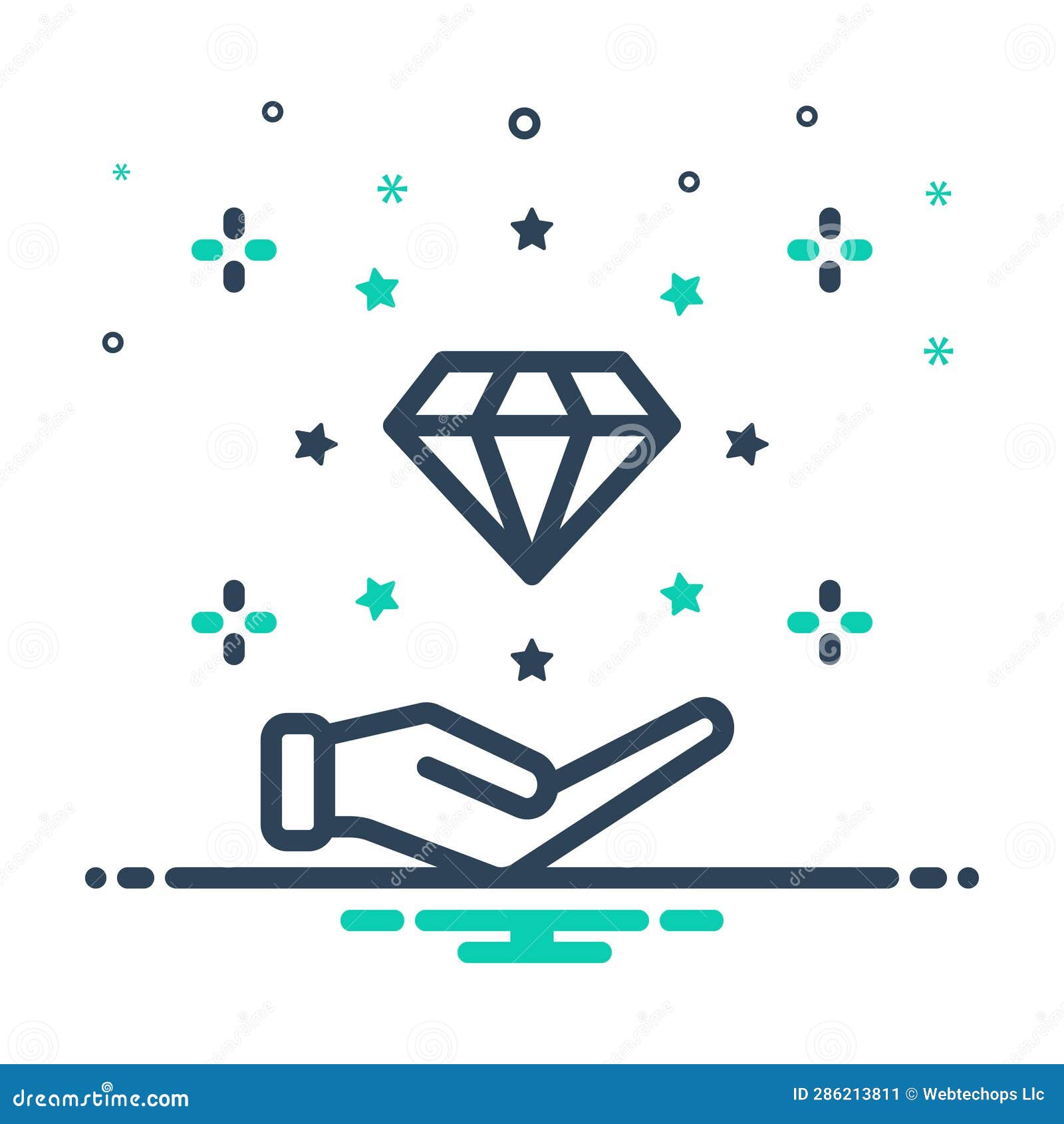 Mix Icon for Values, Diamond and Gem Stock Illustration - Illustration ...