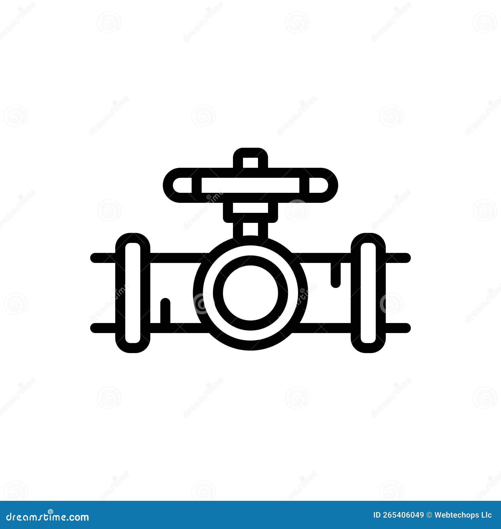 Black Line Icon for Valve, Water Supply and Pipeline Stock Vector ...