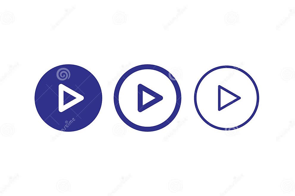 Icon Variation Play Button Circle Blue Color Stock Vector ...