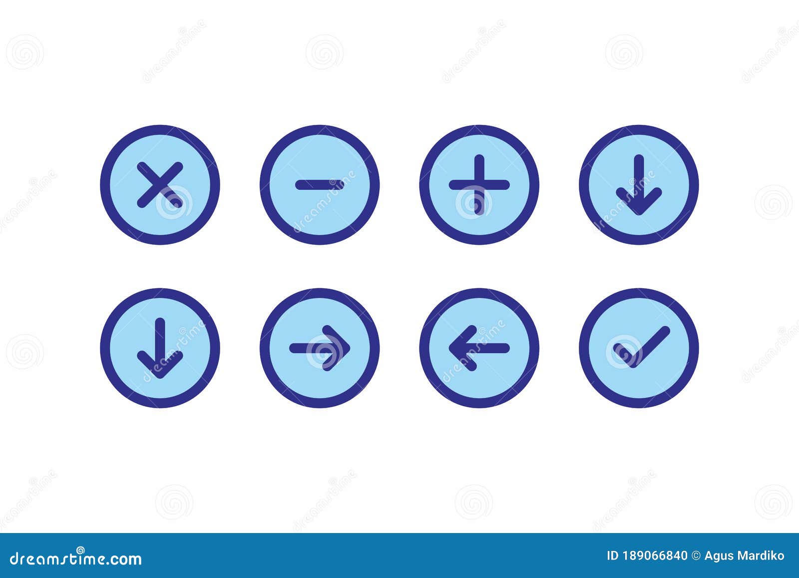 Icon Variation Set Button Circle Line Vector Stock Vector ...