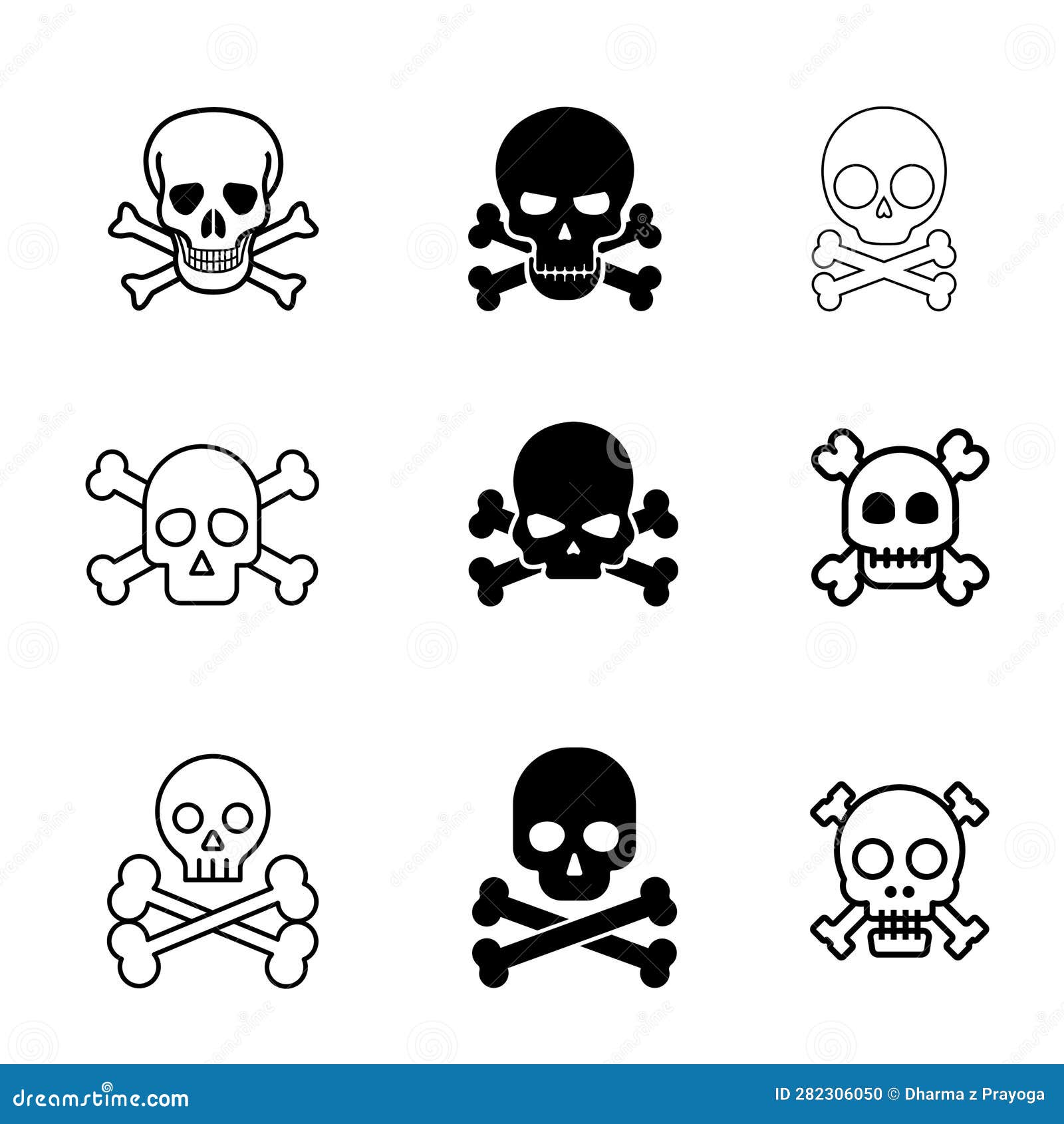 Icons Skull Icon Set Vector Illustration Stock Illustration ...