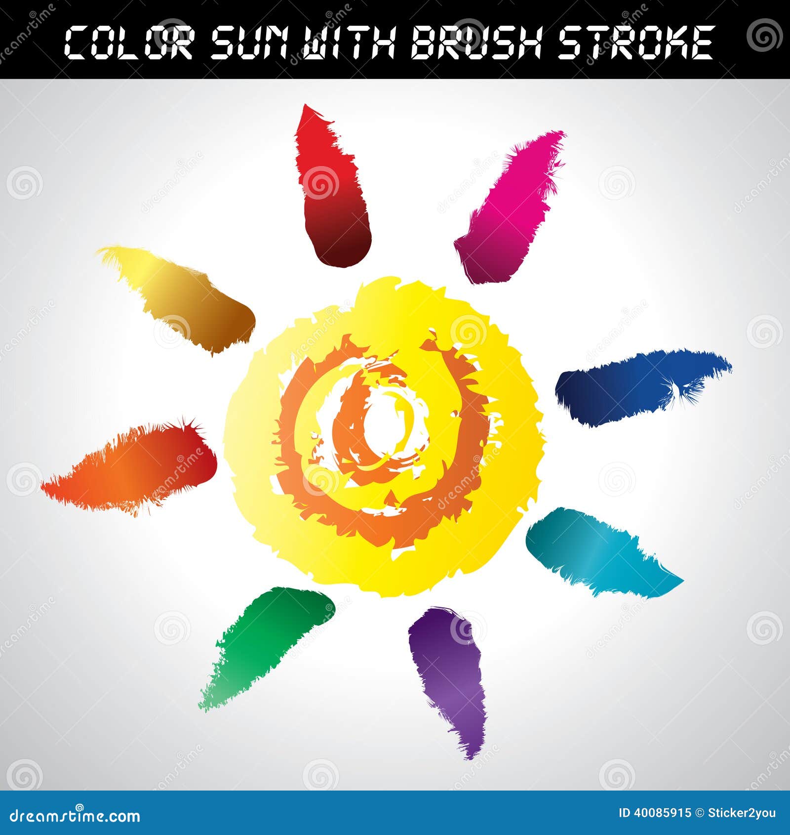 Icon Vector Brush Paint Sun Set Stock Vector - Illustration of draw ...
