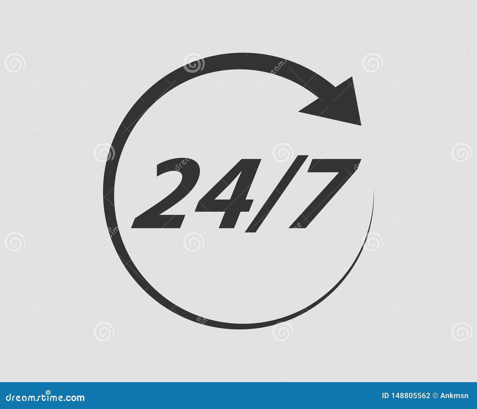 24/7 Icon Vector. 24 Hour Service Clock Stock Vector - Illustration of ...