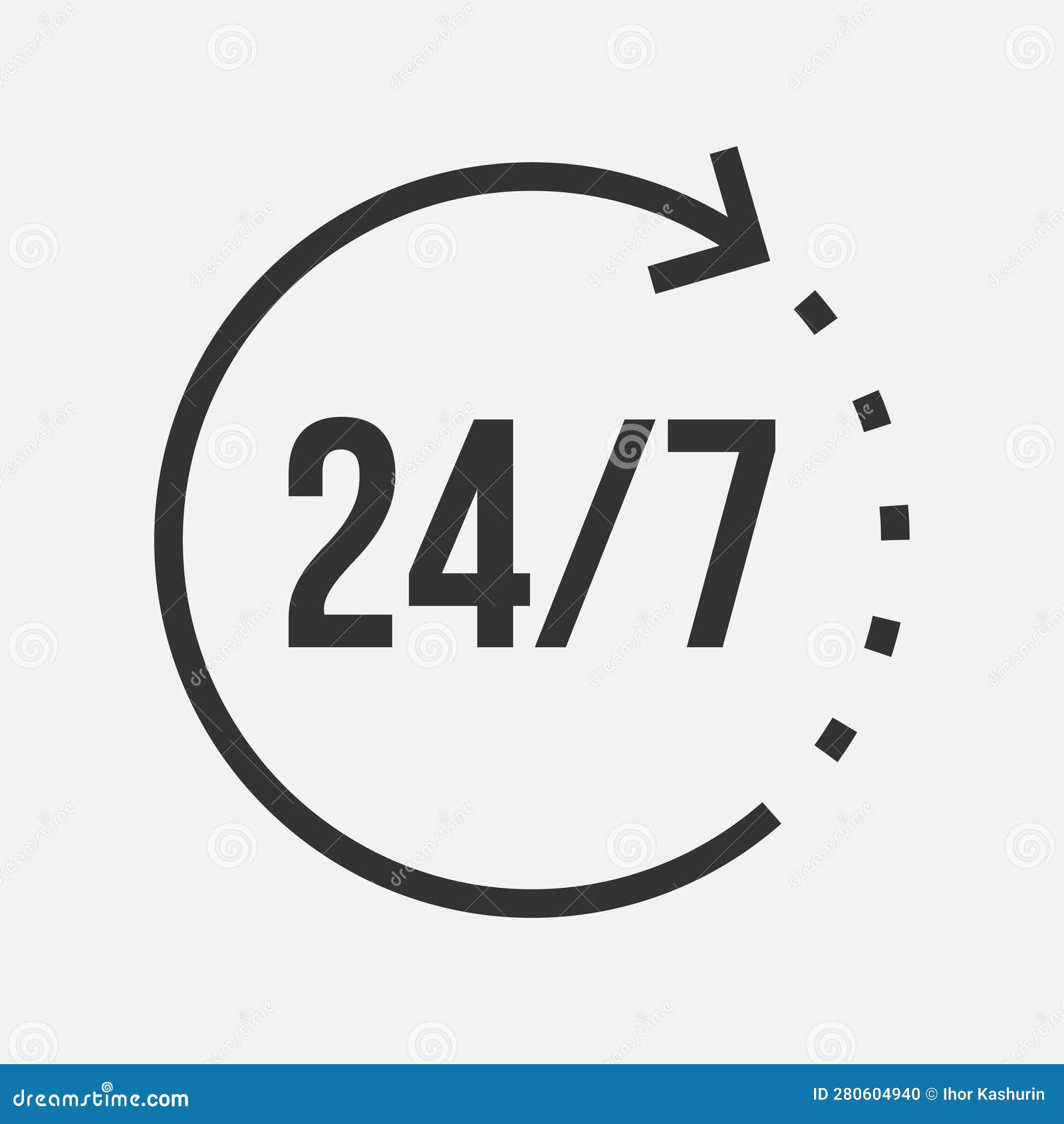 24 7 Icon Vector. 24 Hour Service Clock Stock Vector - Illustration of ...
