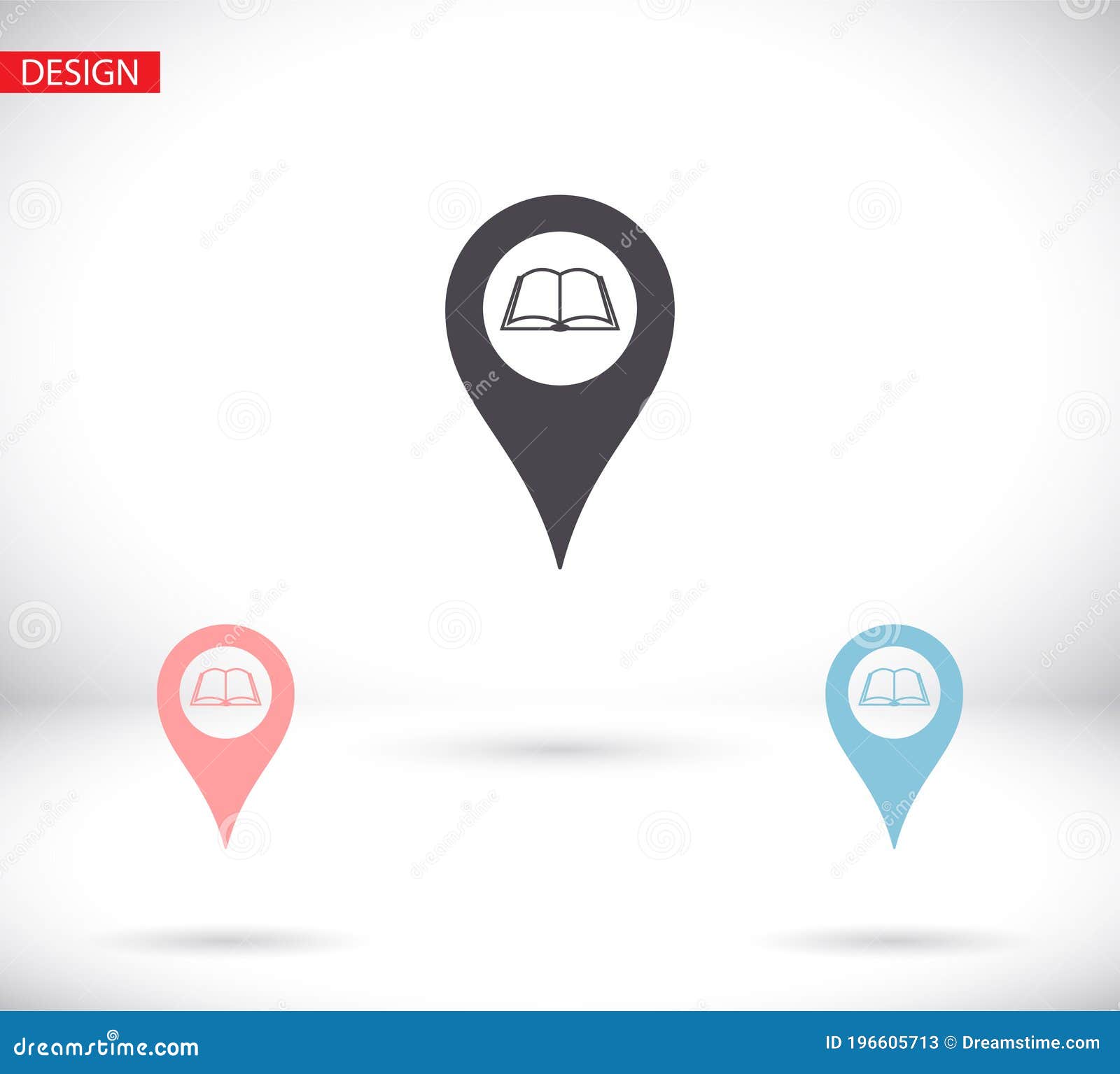 Map Pointe Book Vector Icon , Design Map Pointe Book Illustration for ...