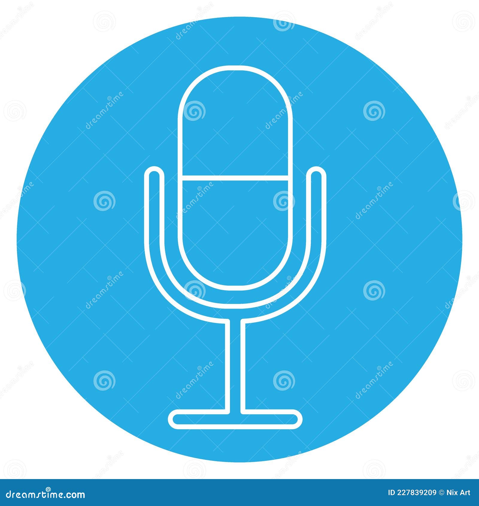 Icon Vector of Mic - Blue Eyes Style Stock Vector - Illustration of ...