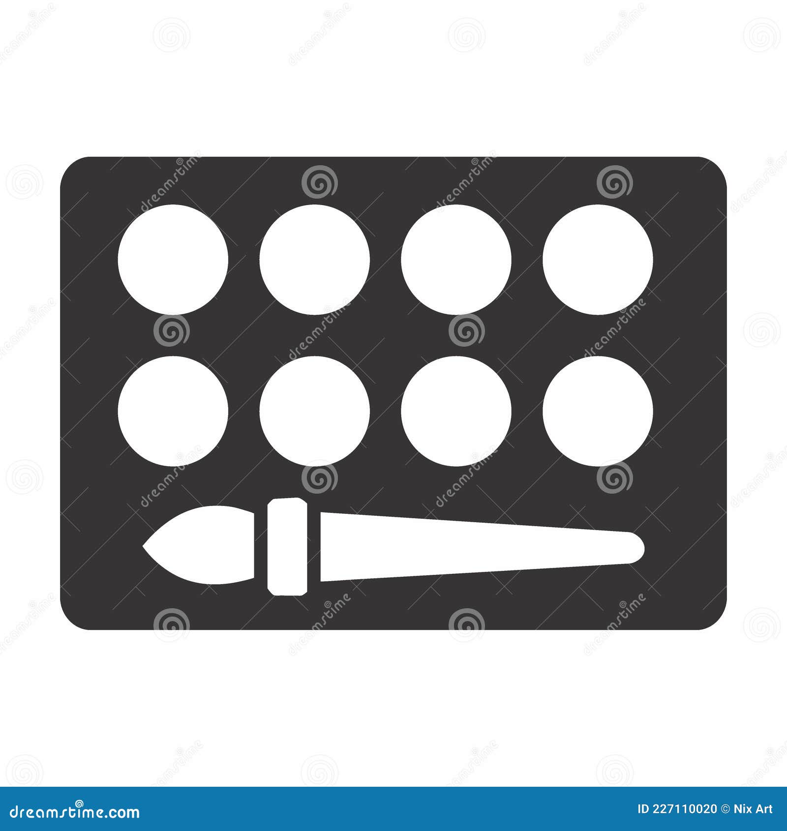 Icon Vector of Paints Box - Black Style Stock Vector - Illustration of ...