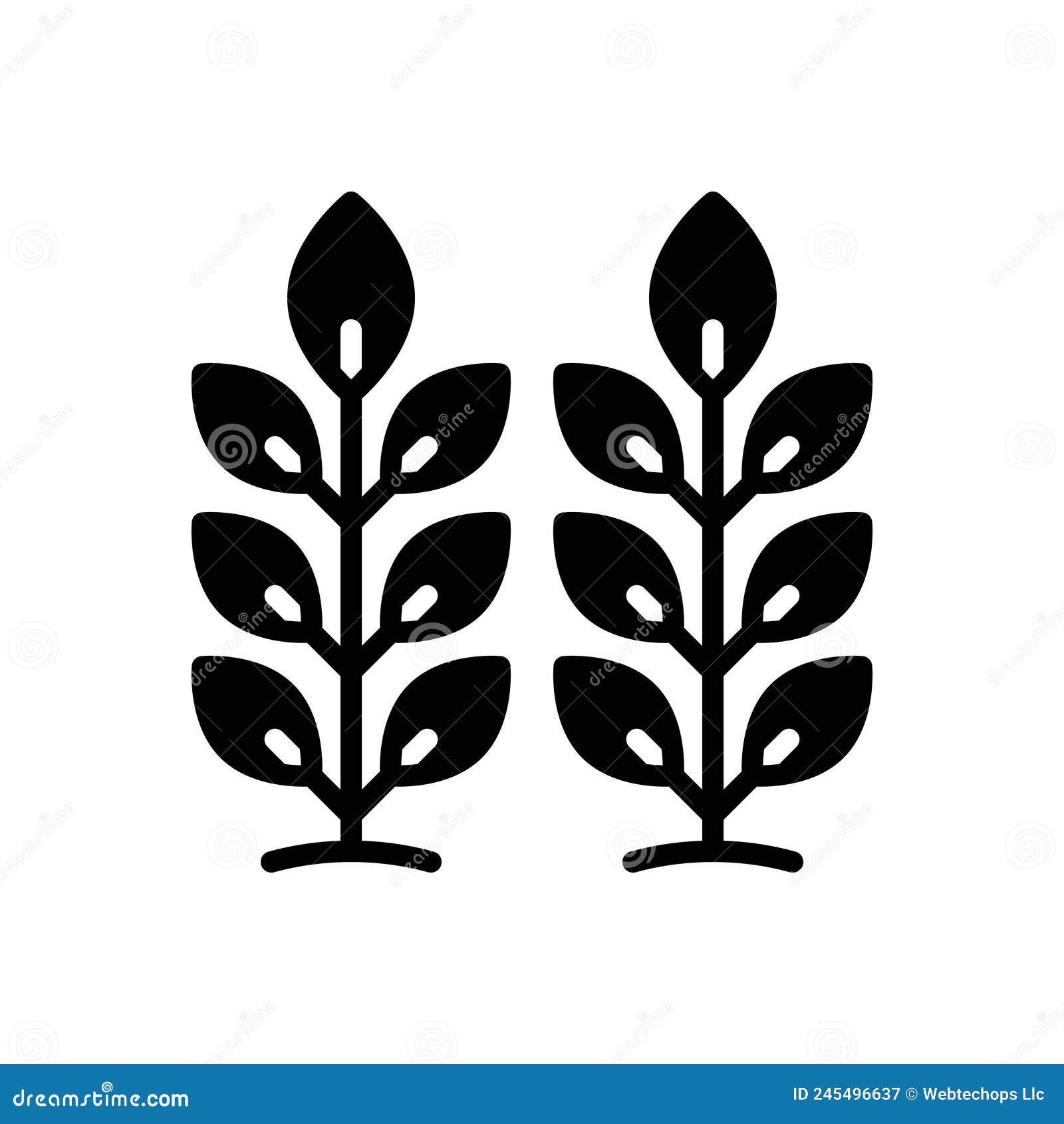 Black Solid Icon for Vegetation, Plants and Greenery Stock Vector ...